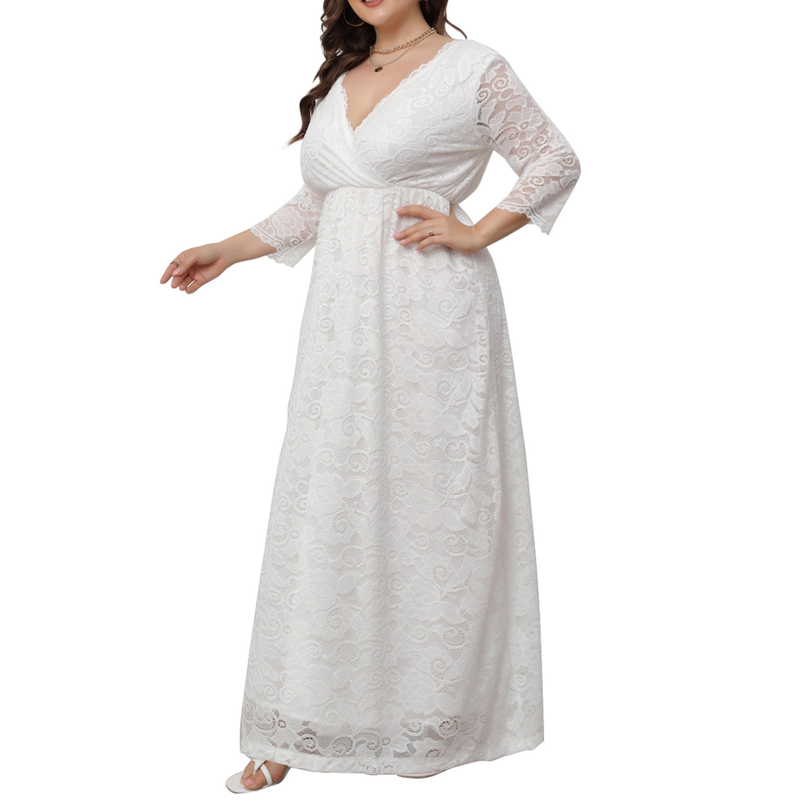 Rciityk Women's 2024 Summer Maxi Dress Spring Casual Boho V Neck Split ...