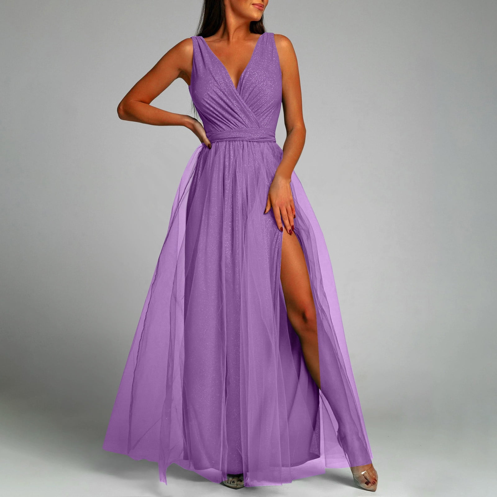 Rciityk Women's Summer Off the Shoulder Long Formal Dresses Sleeveless ...