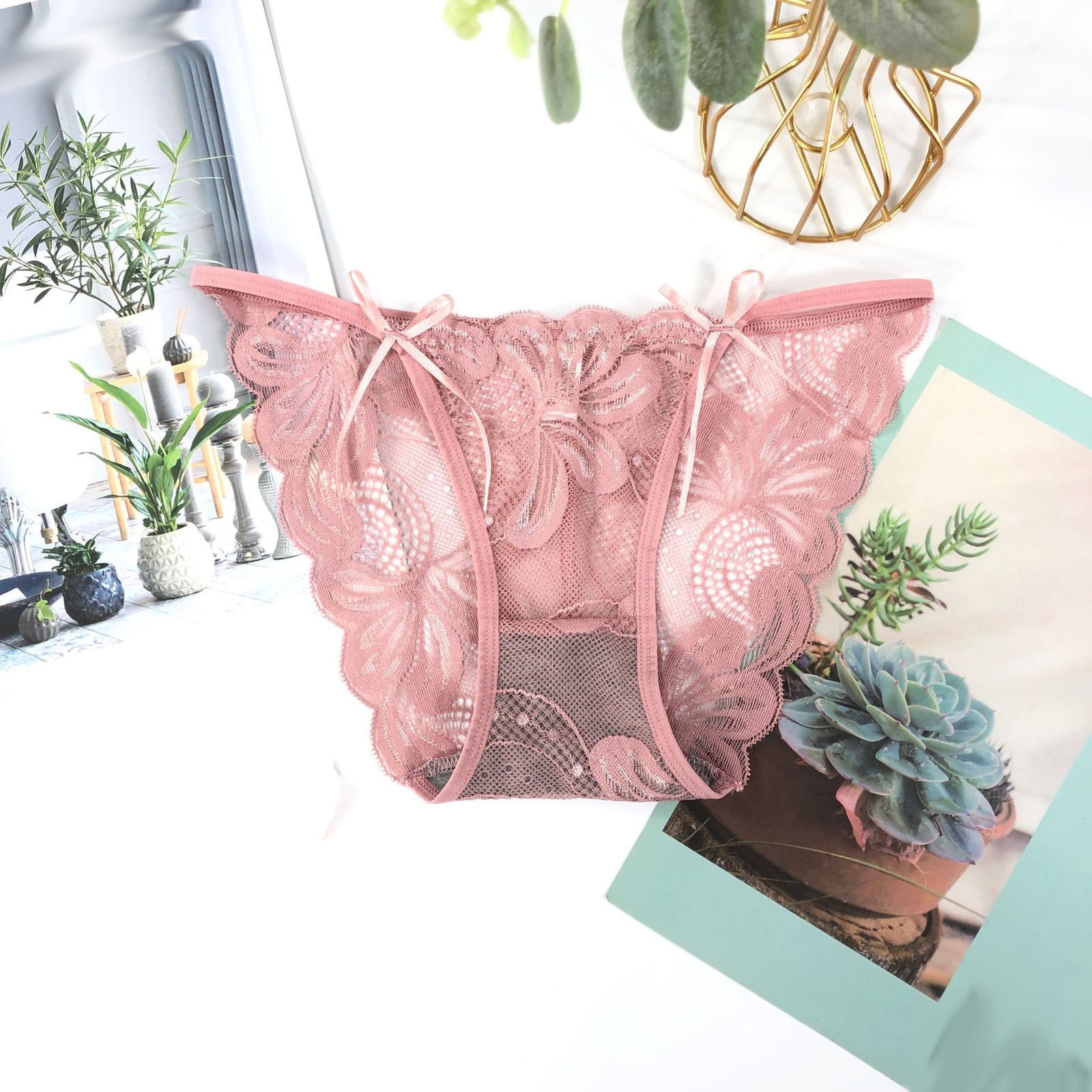 Rciityk Women's lace Underwear Low Waist Briefs Invisible Seamless ...