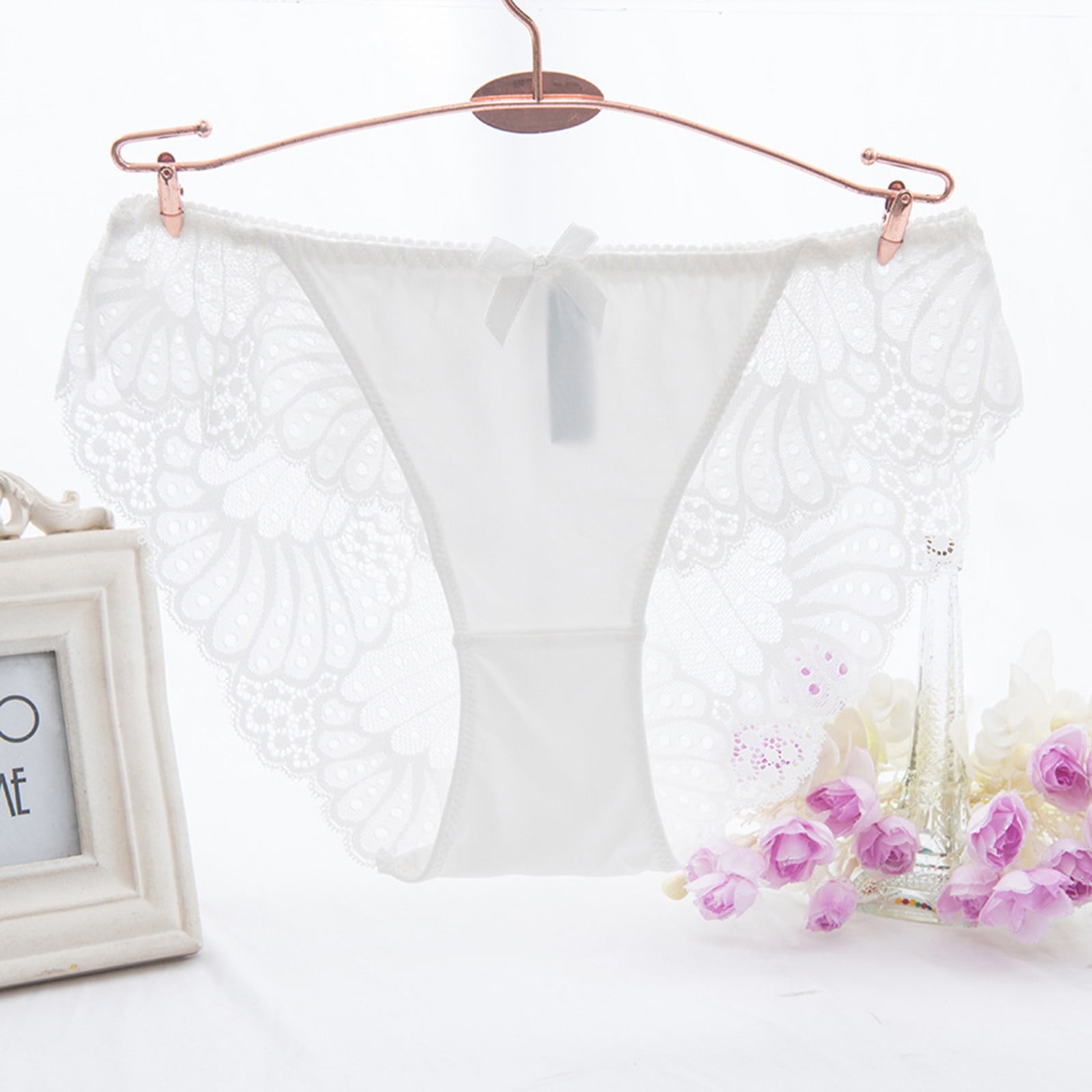 Rciityk Women's lace Underwear Low Waist Briefs Invisible Seamless ...