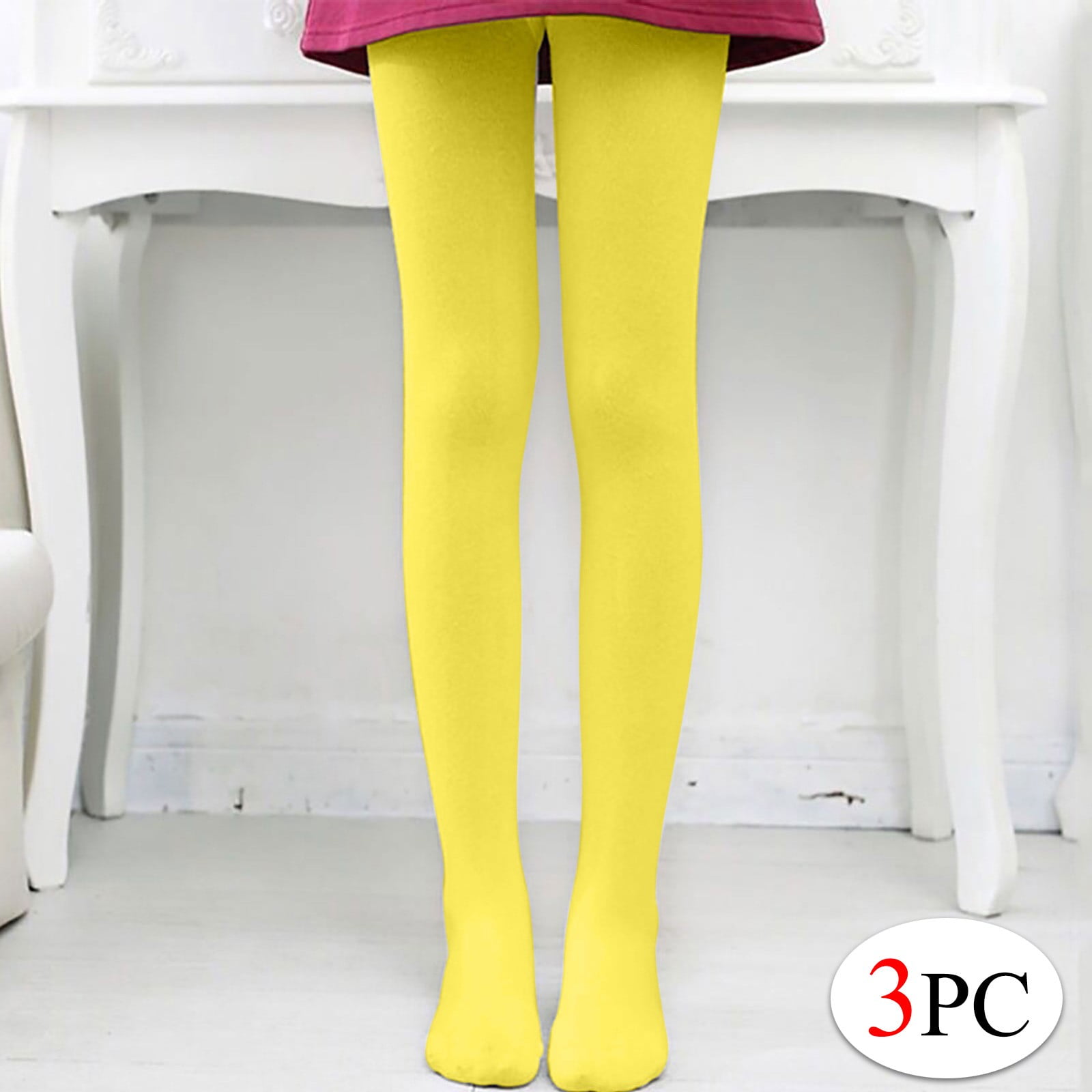 Rciityk Yellow Opaque Tights for Women 80 Denier Semi Soft Footed ...
