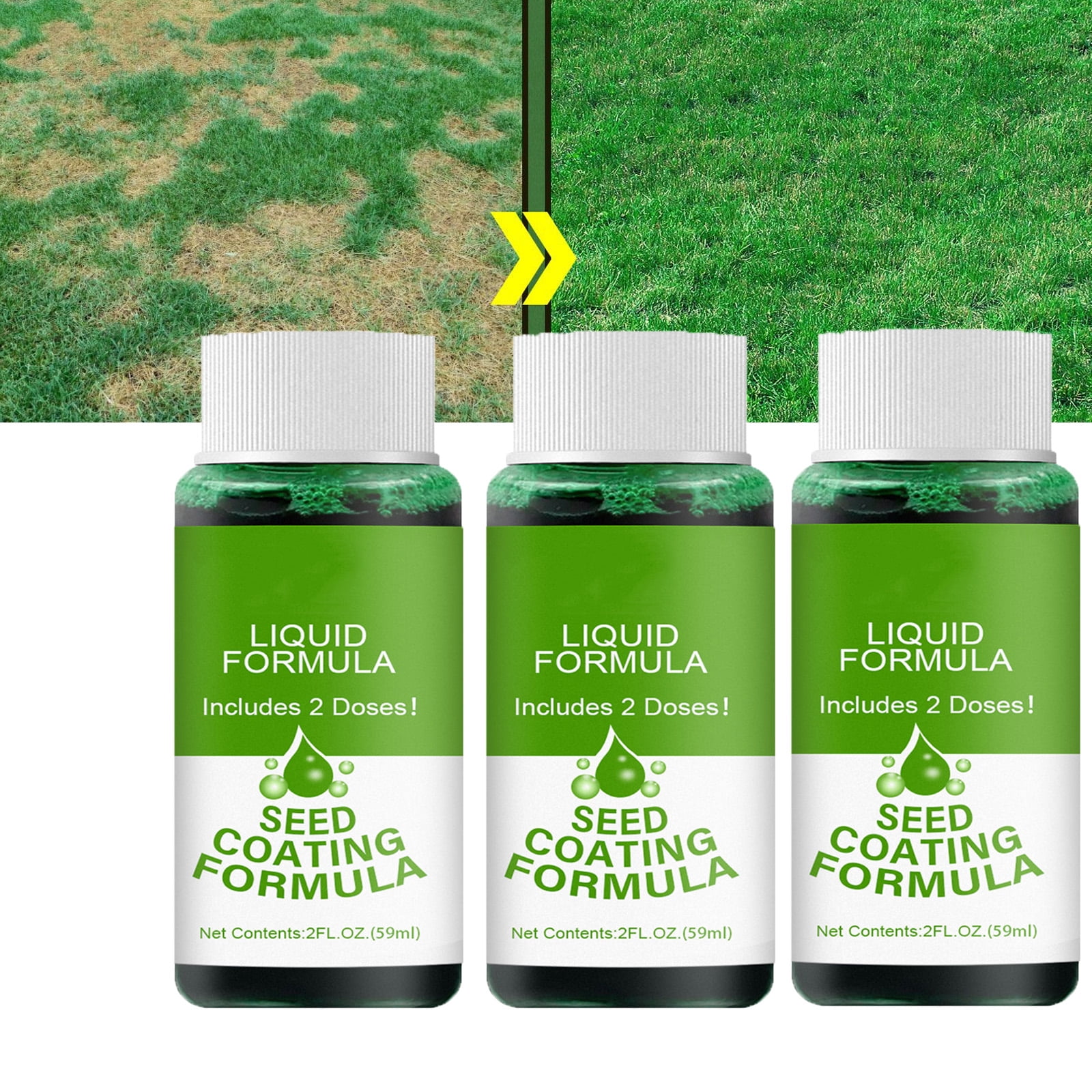 Rdeuod 3 Pcs Green Grass Lawn Spray Liquid Green Grass Lawn Sprayhydroseeding Lawn Solution