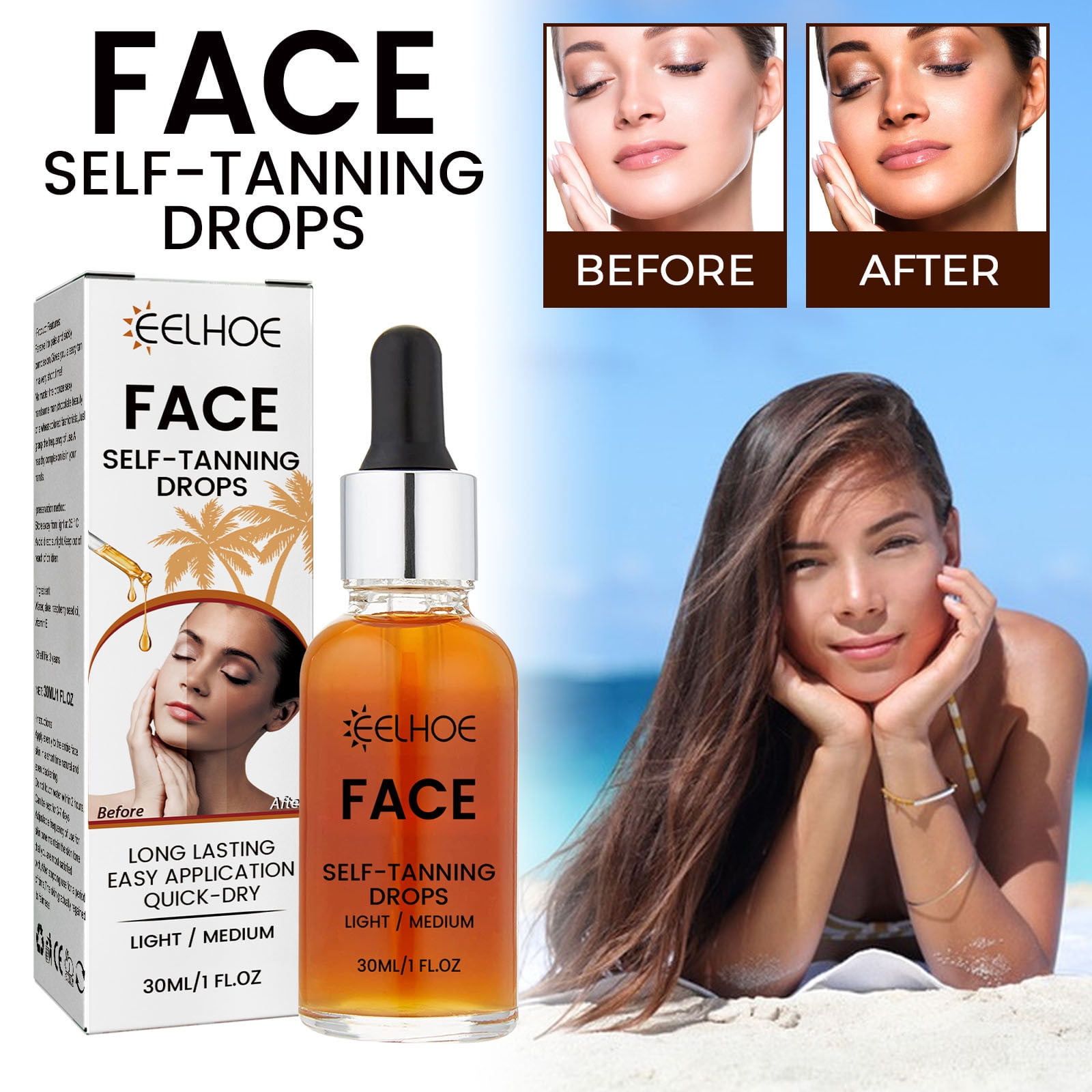 Rdeuod Face Self Tanning Drops, Self Tanner,Sunless Tanning Lotion ...