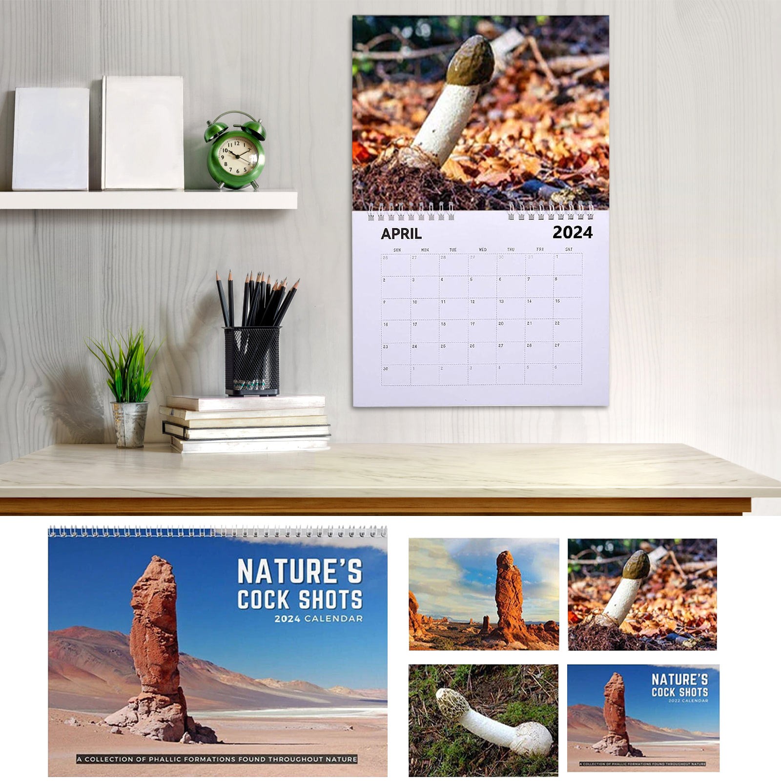 Rdeuod Natural Scenery Wall Calendar,2024 Funny Prank Gift Wall ...