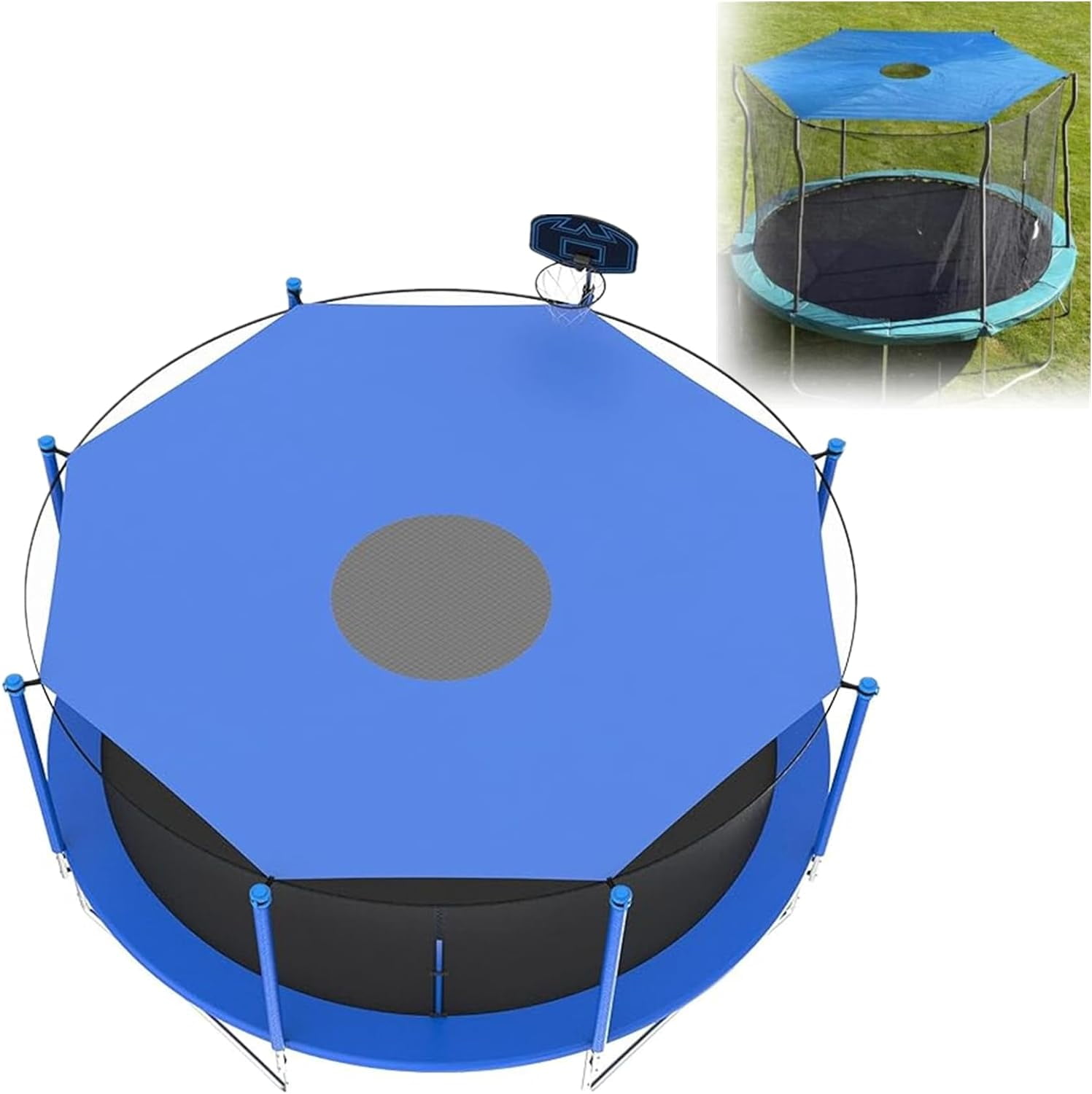Rdeuod Trampoline Shade Cover - 8/10/12/14/16ft Sun-Protection ...
