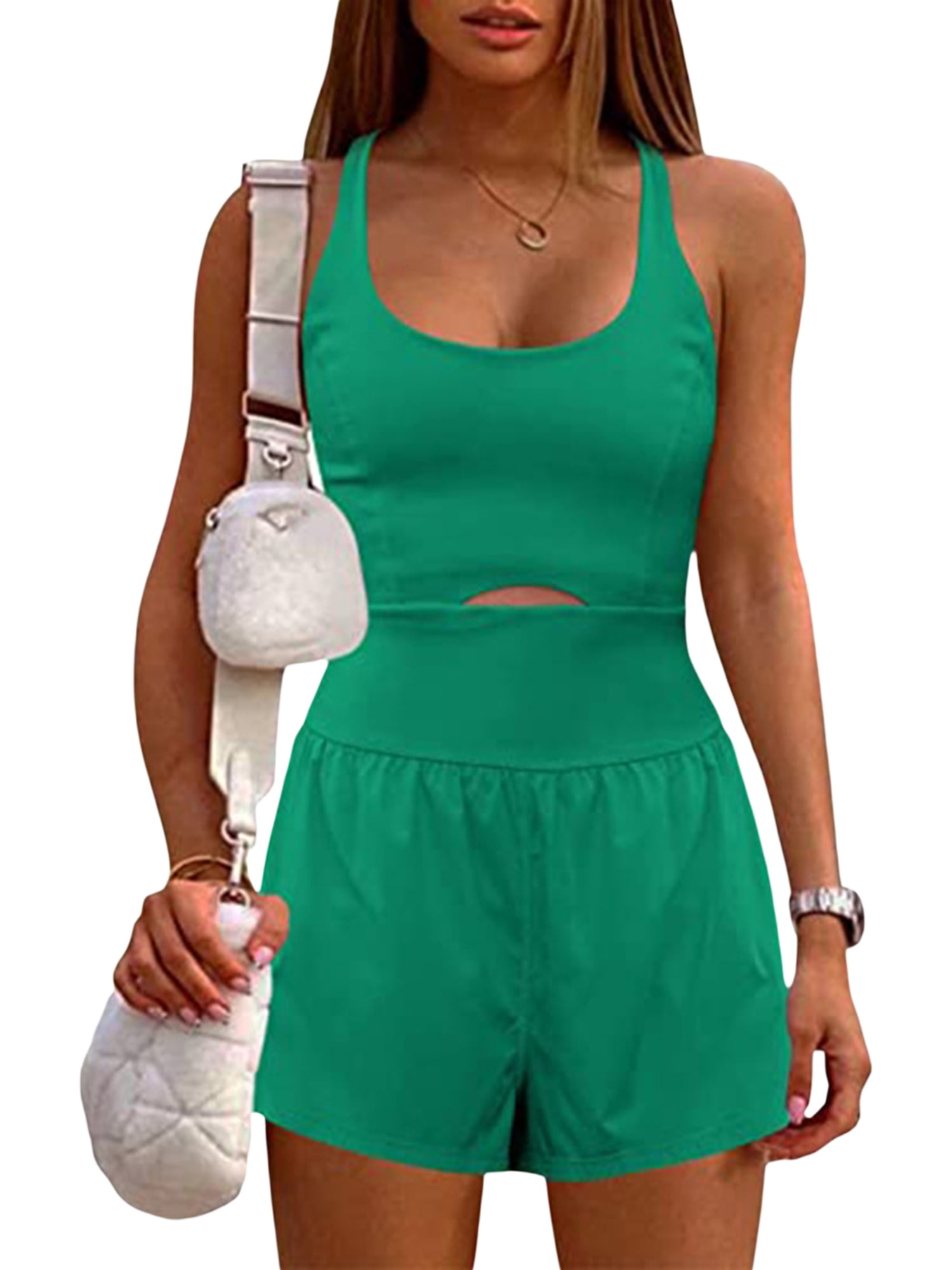 Rdhnmea Athletic Workout Romper for Women one-piece Sports Sleeveless ...