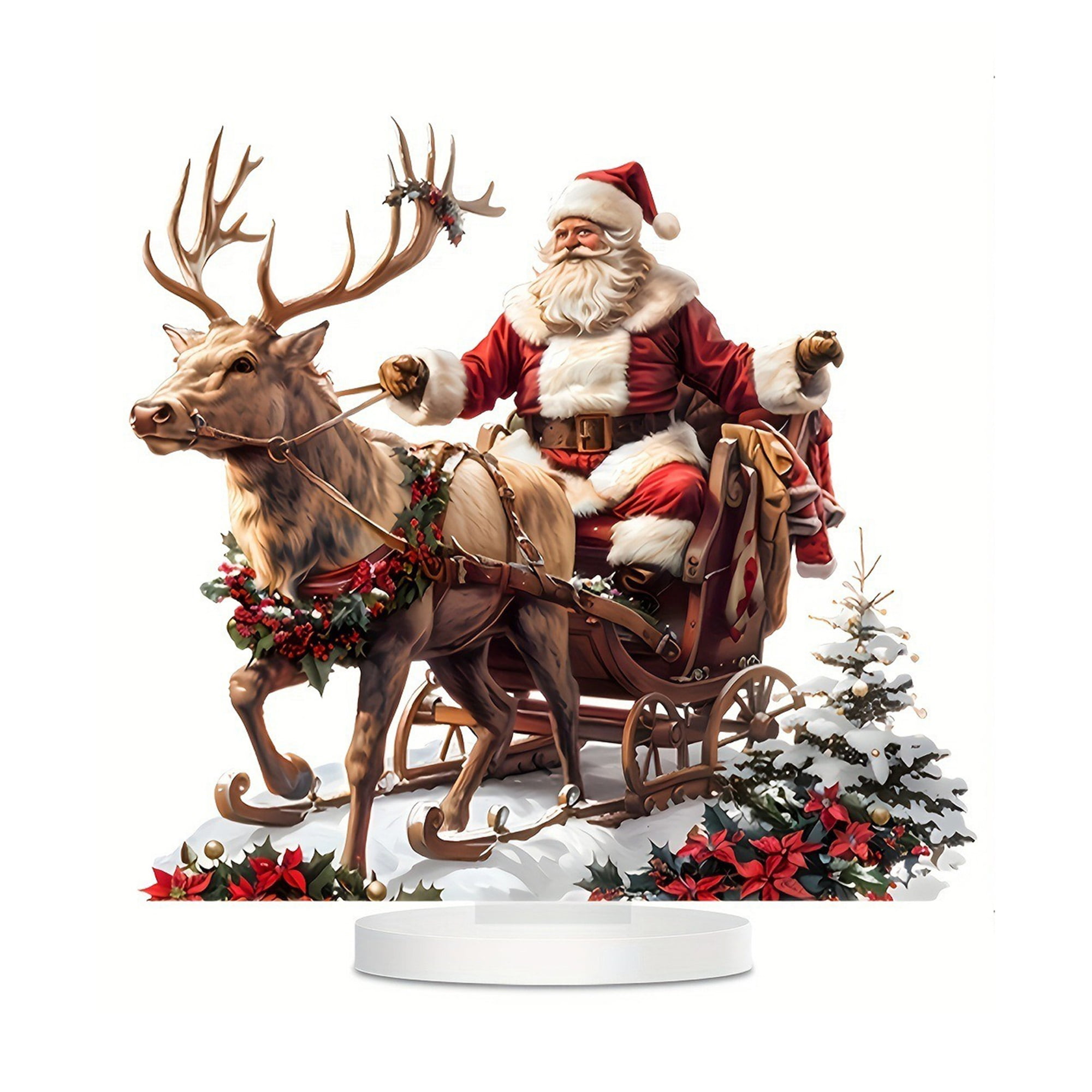 Rdhnmea Christmas Table Decorations Reindeer and Santa Acrylic Signs ...