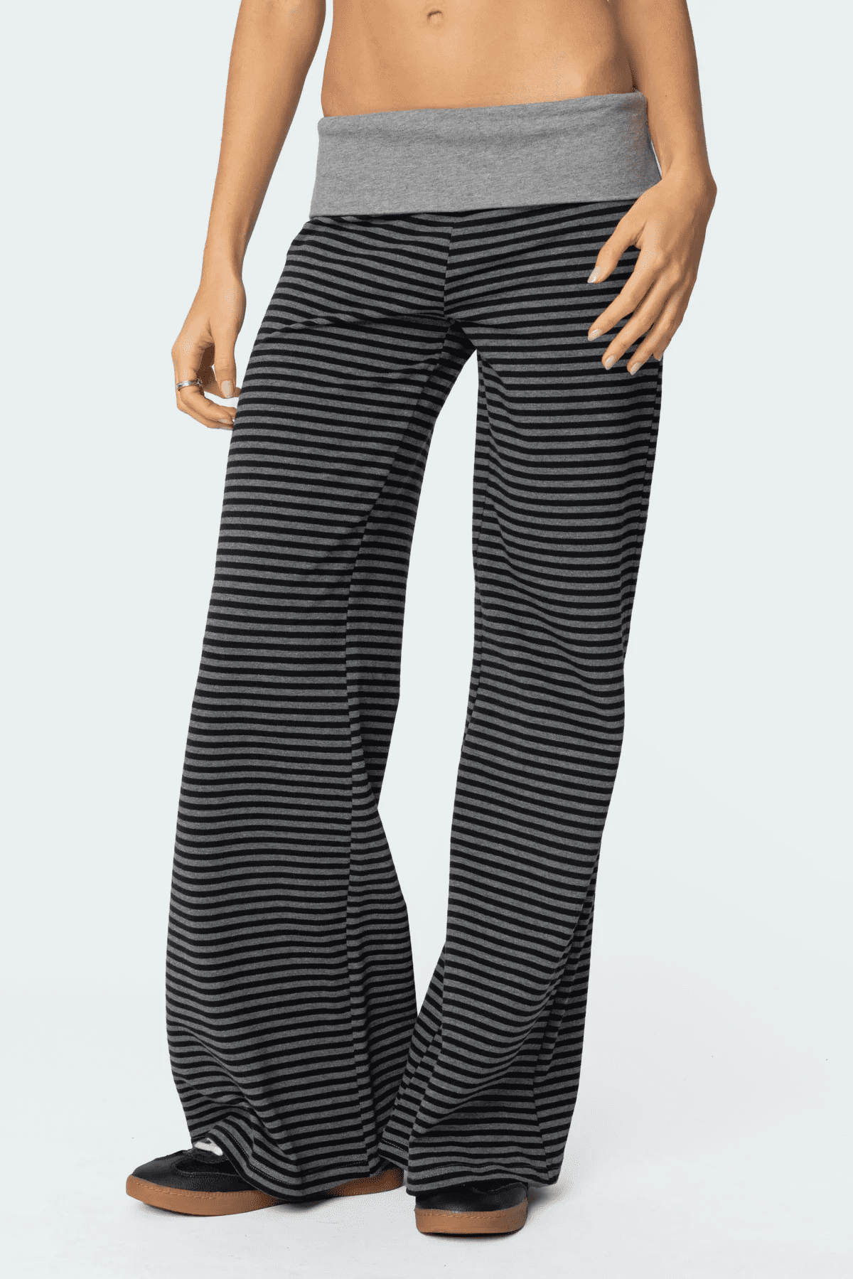 Rdhnmea Women Wide Leg Sweatpants Fold Over Low Rise Flare Yoga Lounge ...