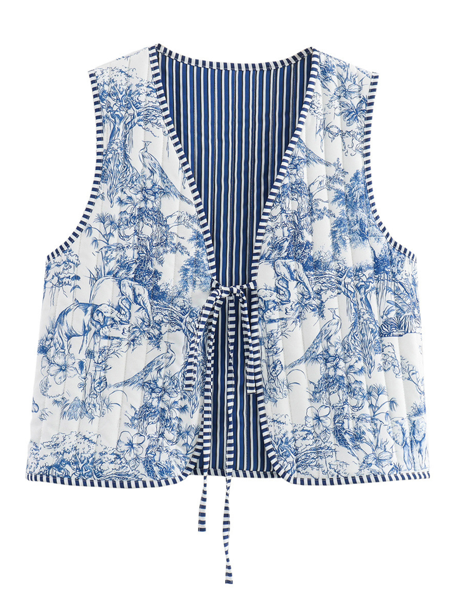 Rdhnmea Women's Floral Quilted Puffer Vest Lightweight Sleeveless Open ...
