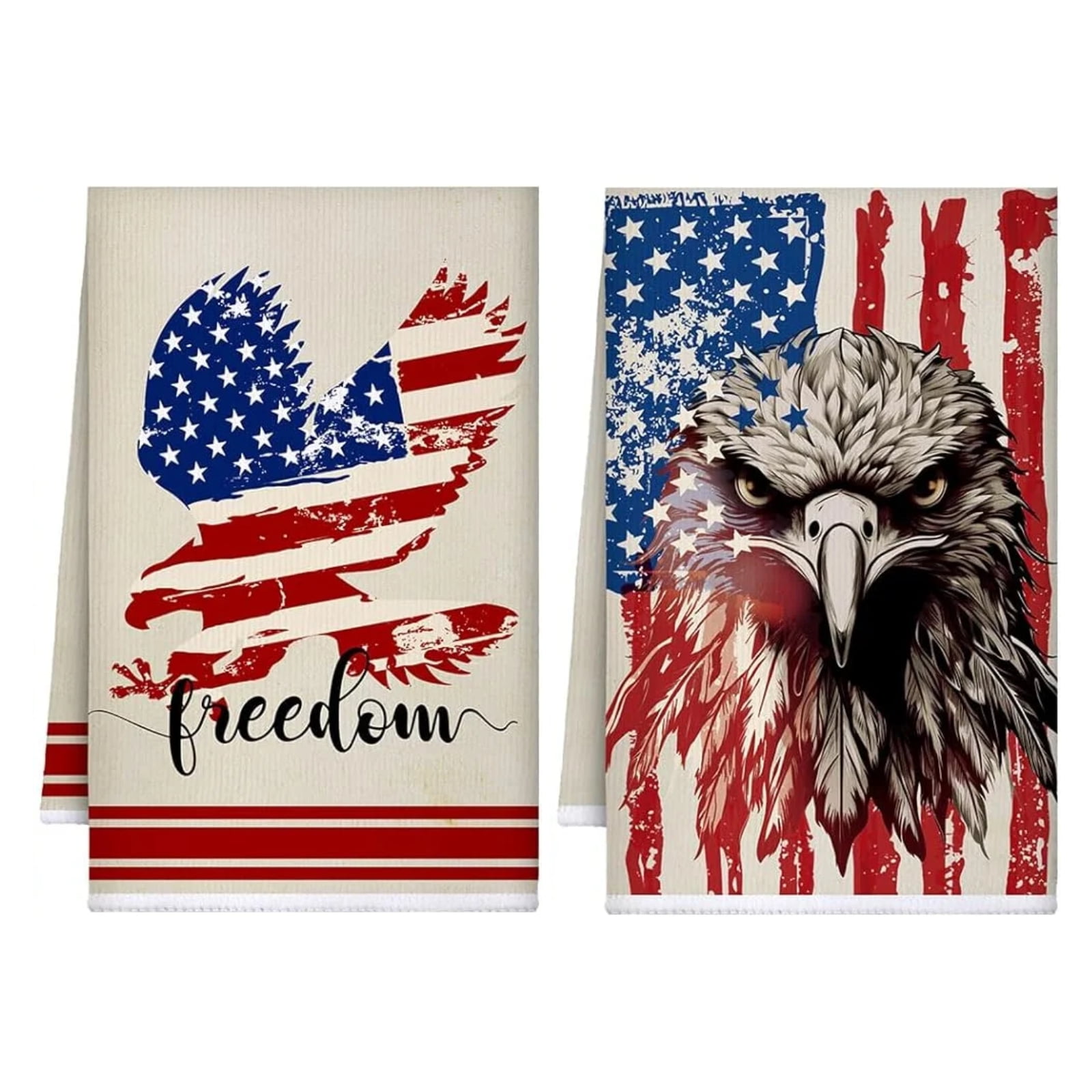 Rdsfhsp 4th of July Kitchen Towels Vintage Patriotic Hand Towel ...