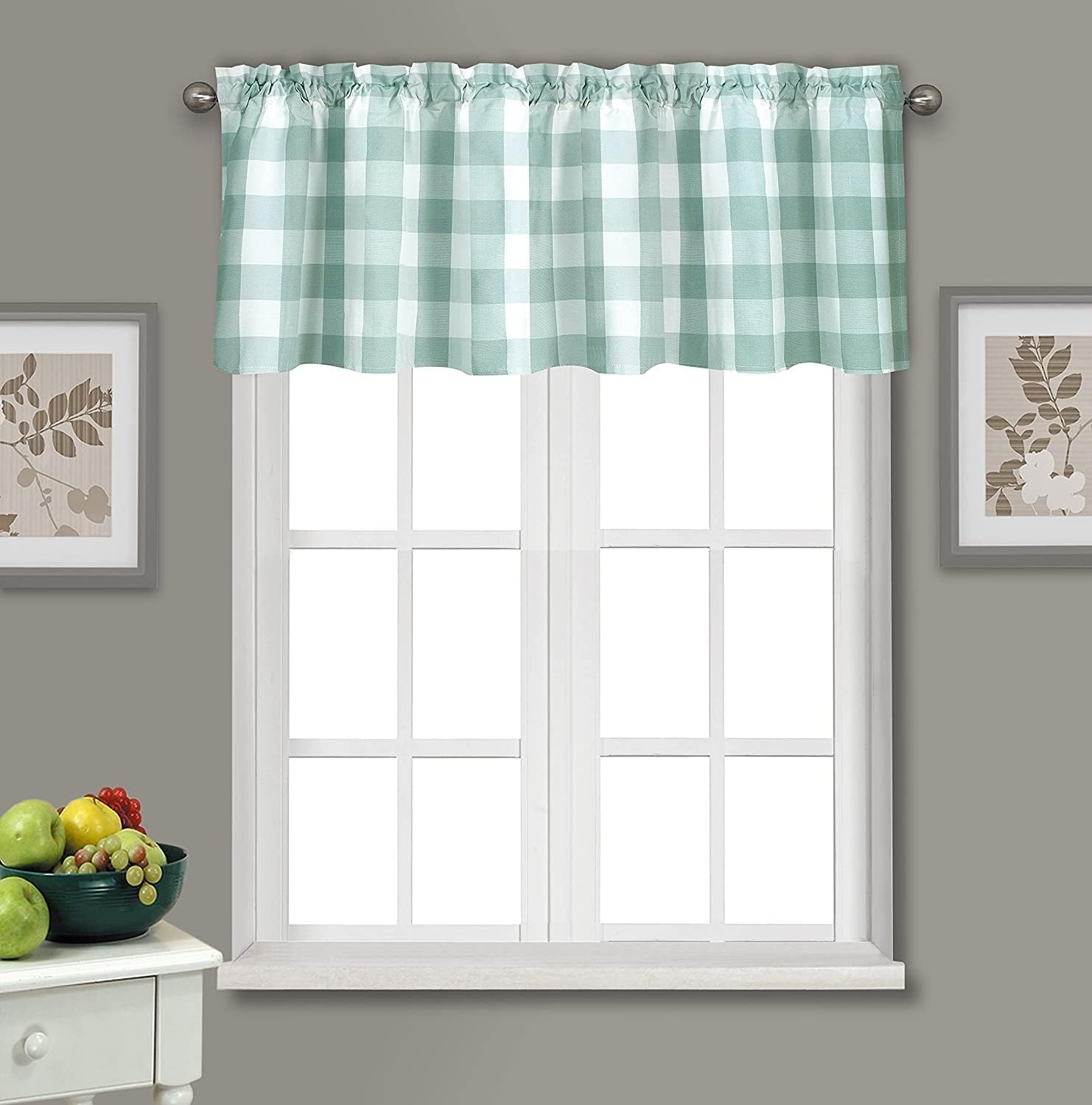 Rdsfhsp Buffalo Check Plaid Window Valances for Kitchen 54" x 18 ...