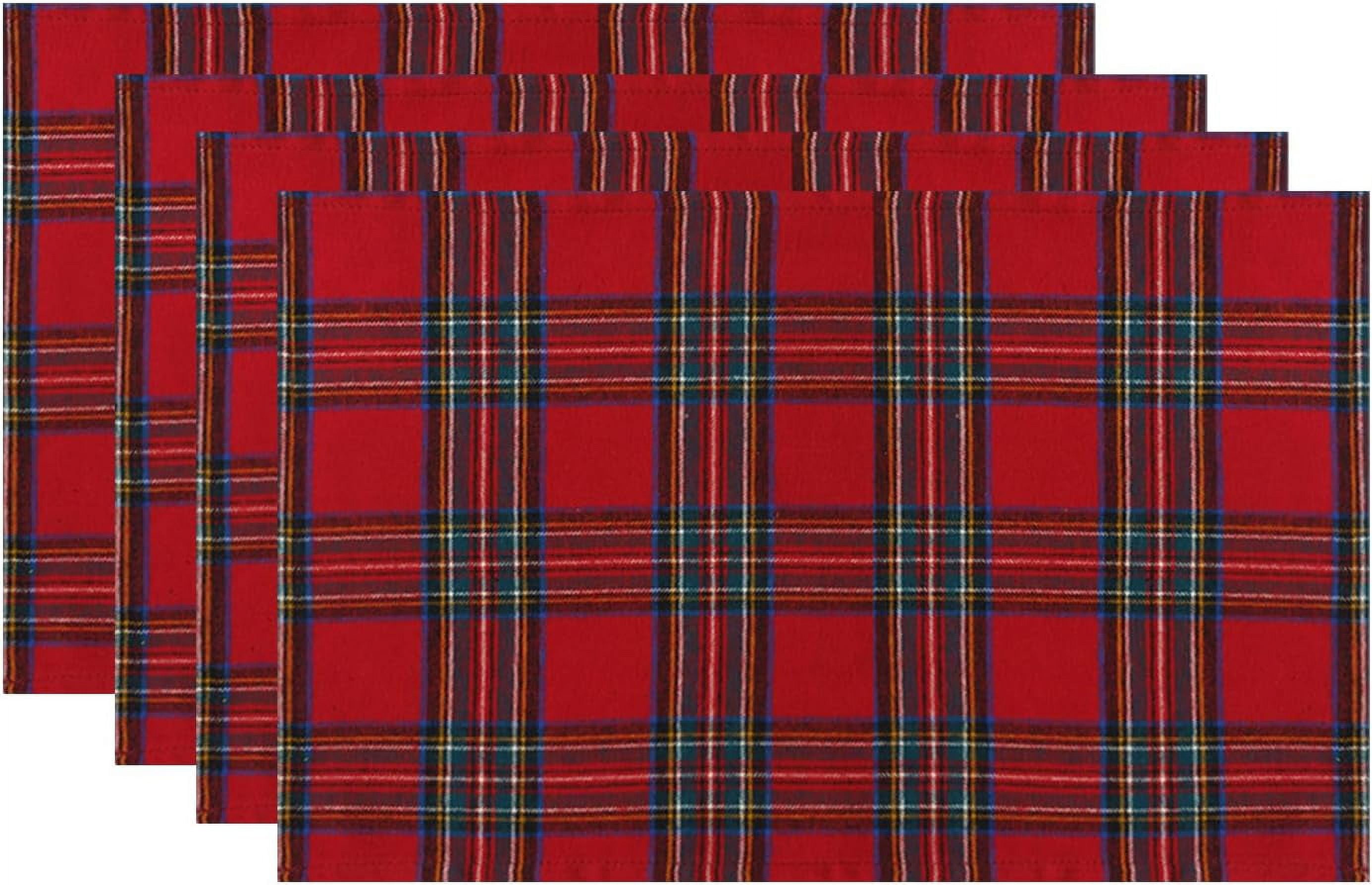 Rdsfhsp Christmas Checkered Tartan Placemats Set of 4-12 x 18 Inch ...