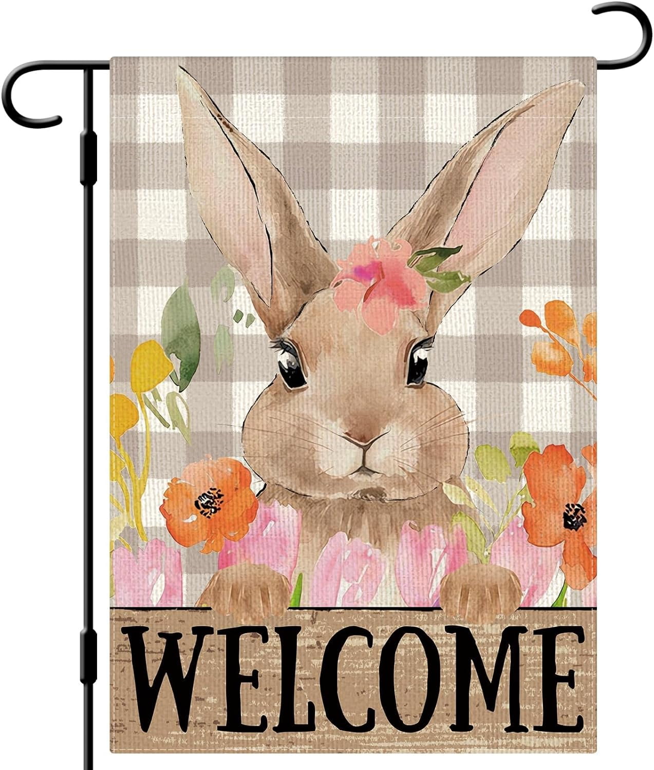 Rdsfhsp Easter Bunny Garden Flag Rabbit Floral Garden Flag 12x18 Inch ...