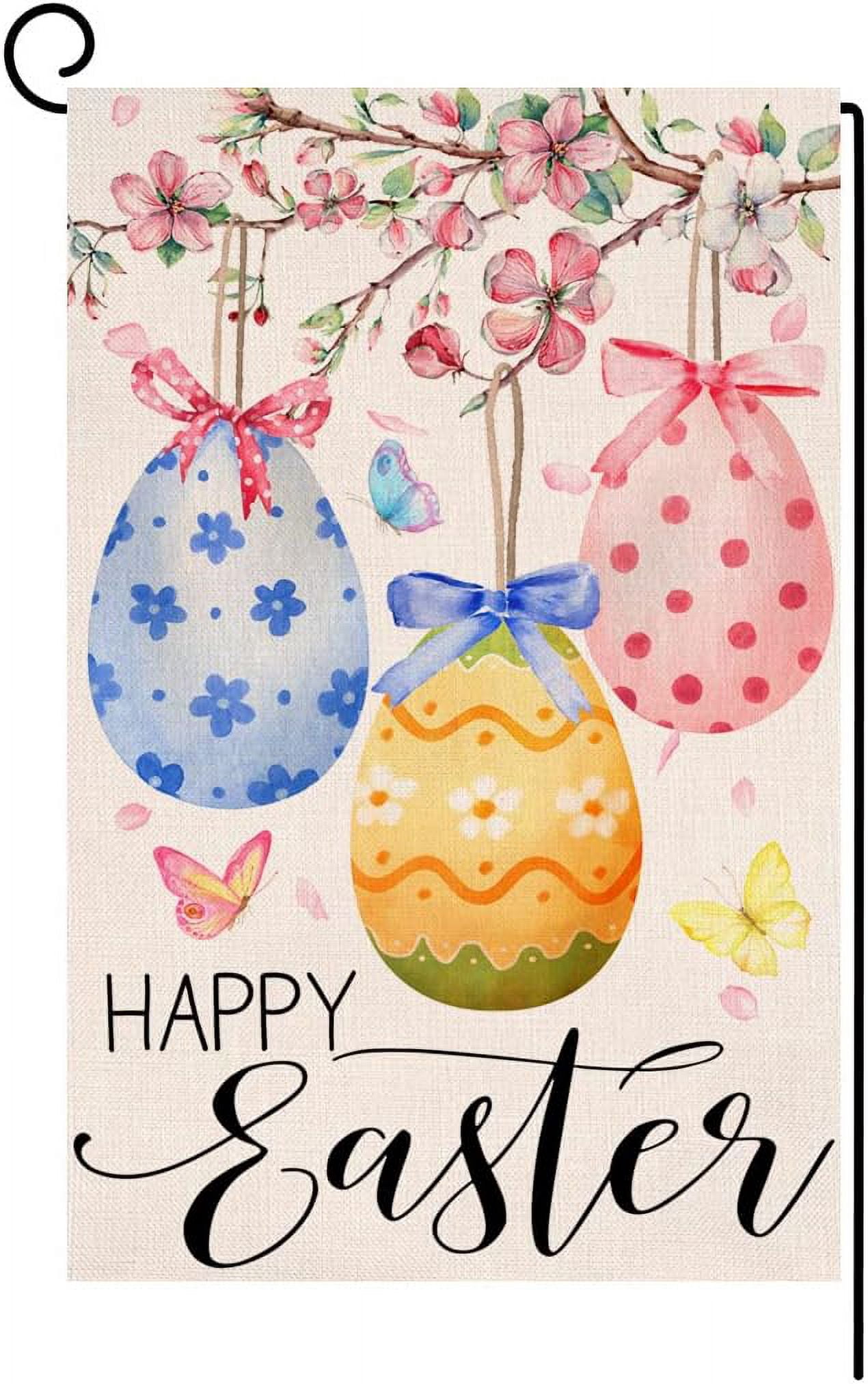 Rdsfhsp Easter Eggs Garden Flag 12x18 Vertical Double Sided Spring ...