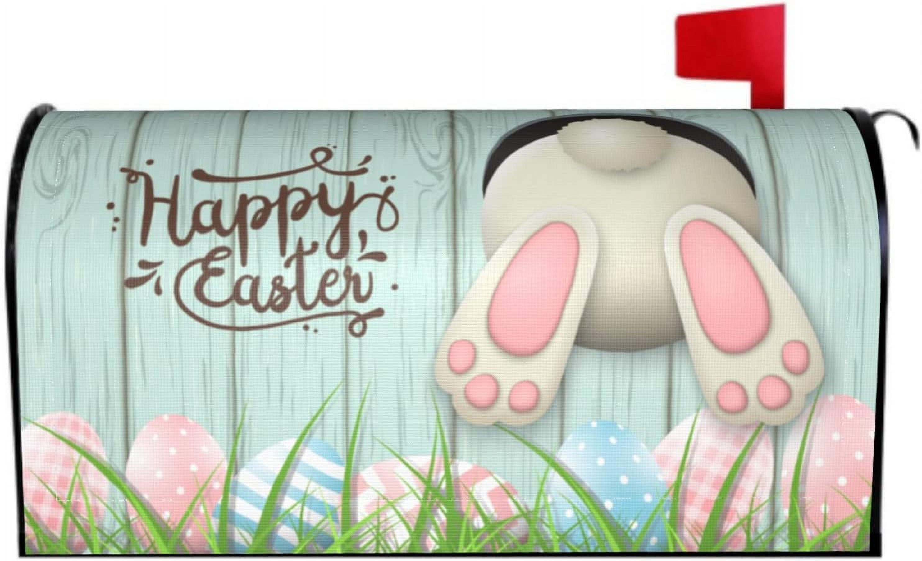 Rdsfhsp Funny Easter Bunny Mailbox Covers Magnetic Cute Rabbit Eggs ...