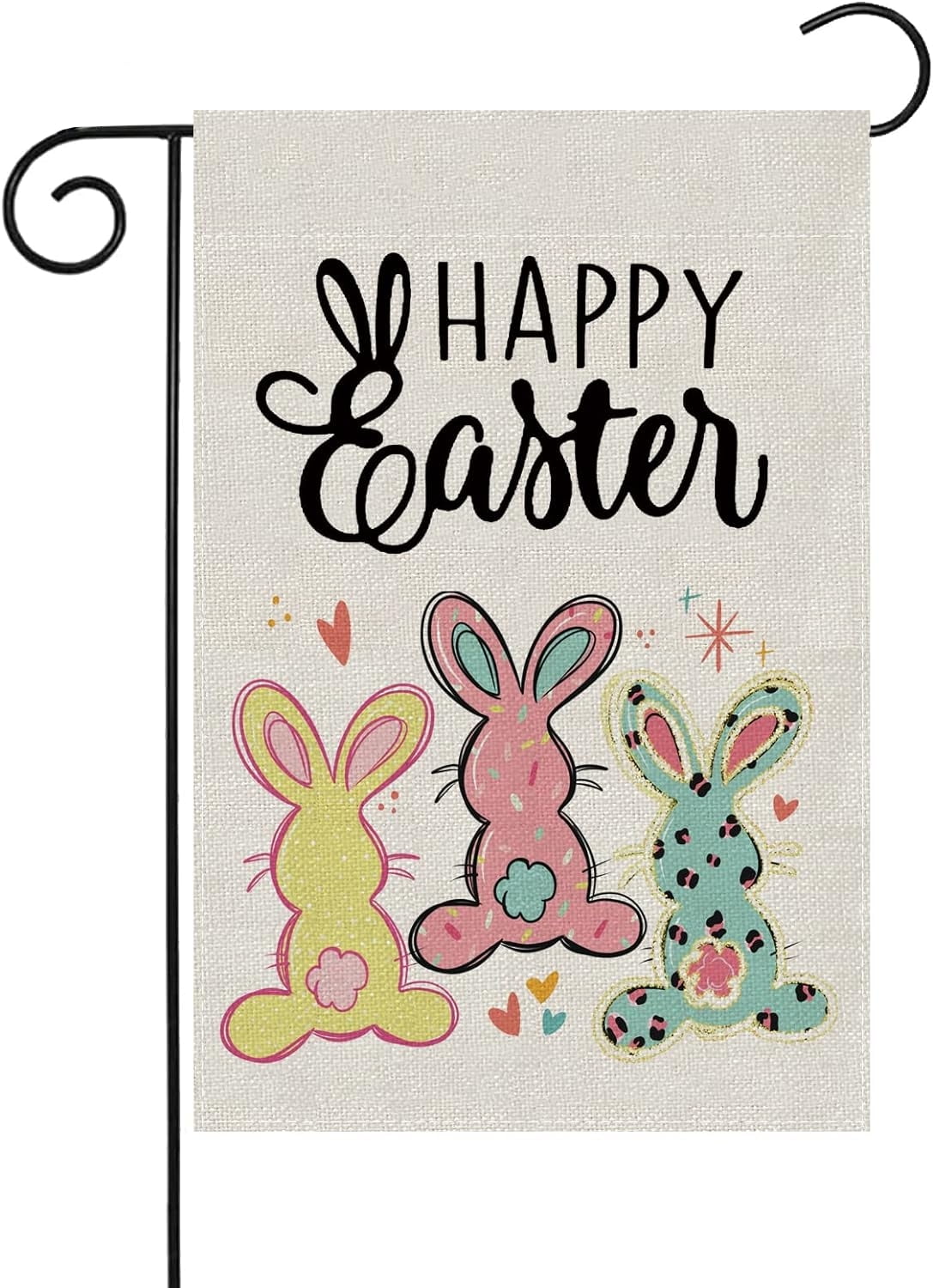 Rdsfhsp Happy Easter Watercolor Rabbit Bunny Garden Flag 12x18 Inch ...