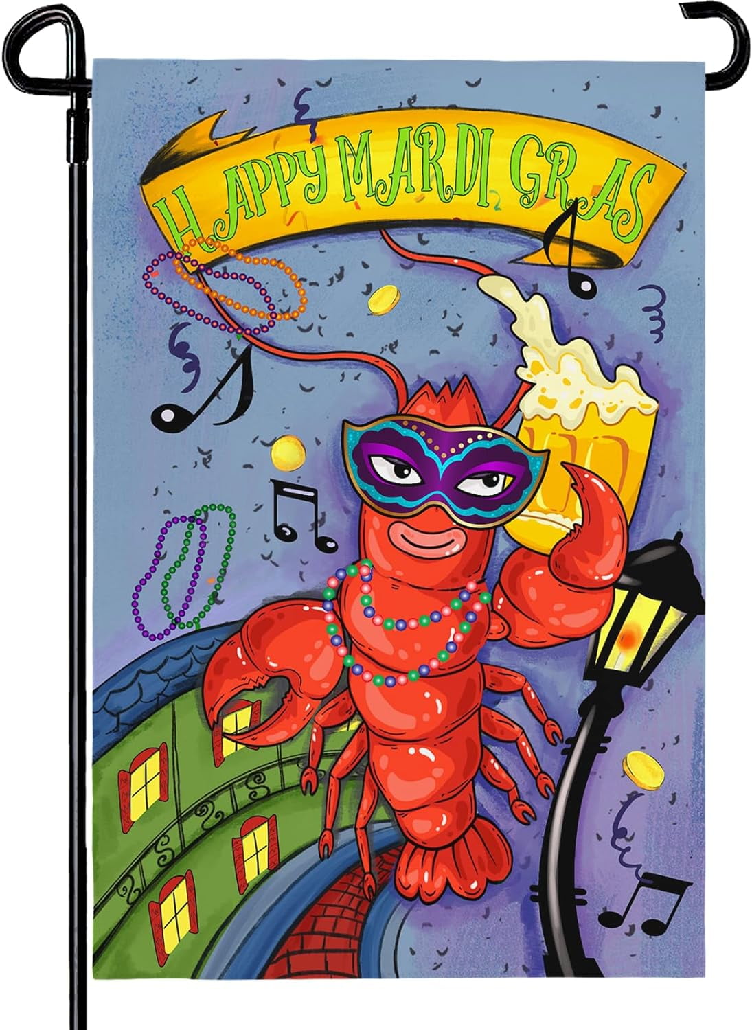 Rdsfhsp Happy Mardi Gras Garden Flags Crawfish New Orleans Carnival ...
