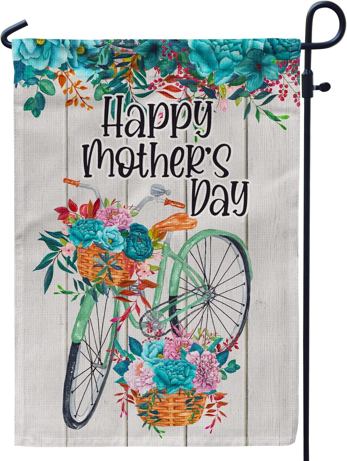 Rdsfhsp Happy Mother's Day Floral Bike Linen Garden Flag for Spring ...