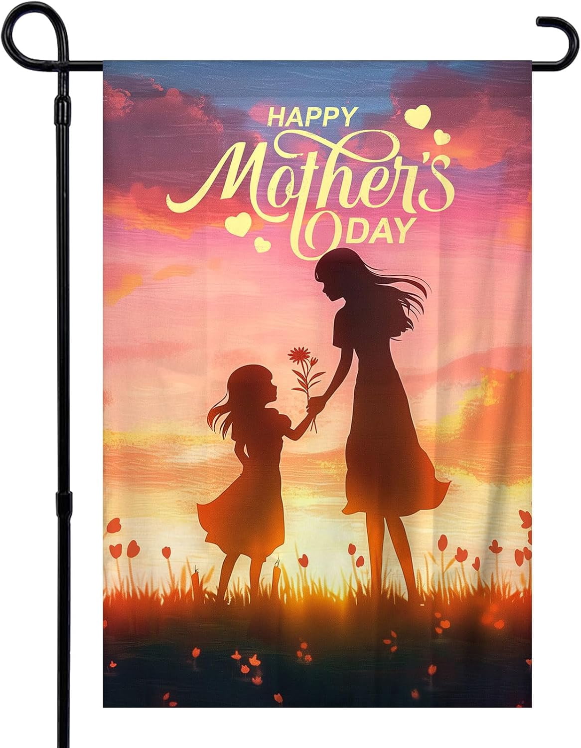 Rdsfhsp Happy Mother's Day Linen Garden Flag 12x18 inch Double Sided ...