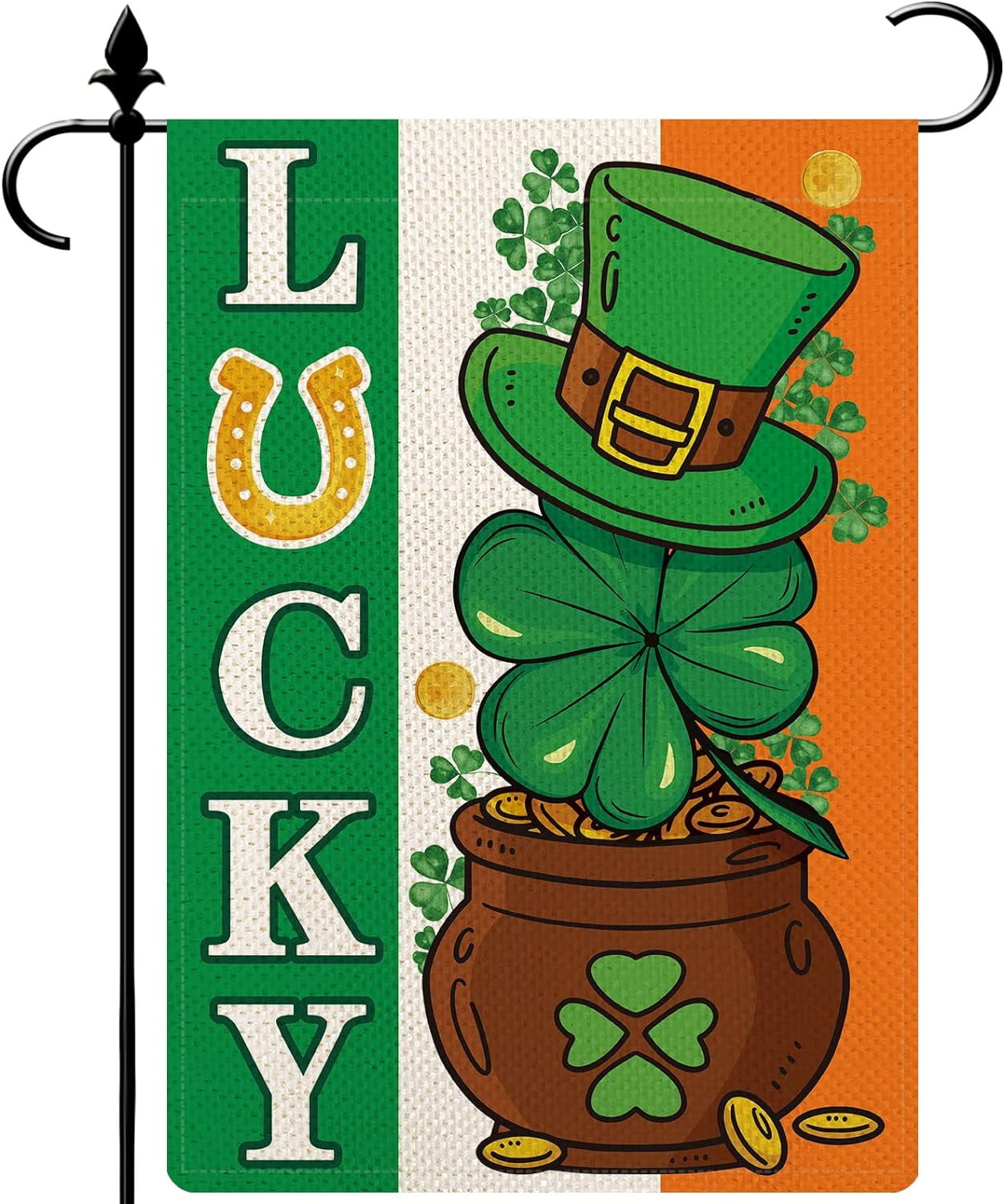 Rdsfhsp Happy St. Patrick's Day Garden Flag 12x18 Double Sided Linen ...