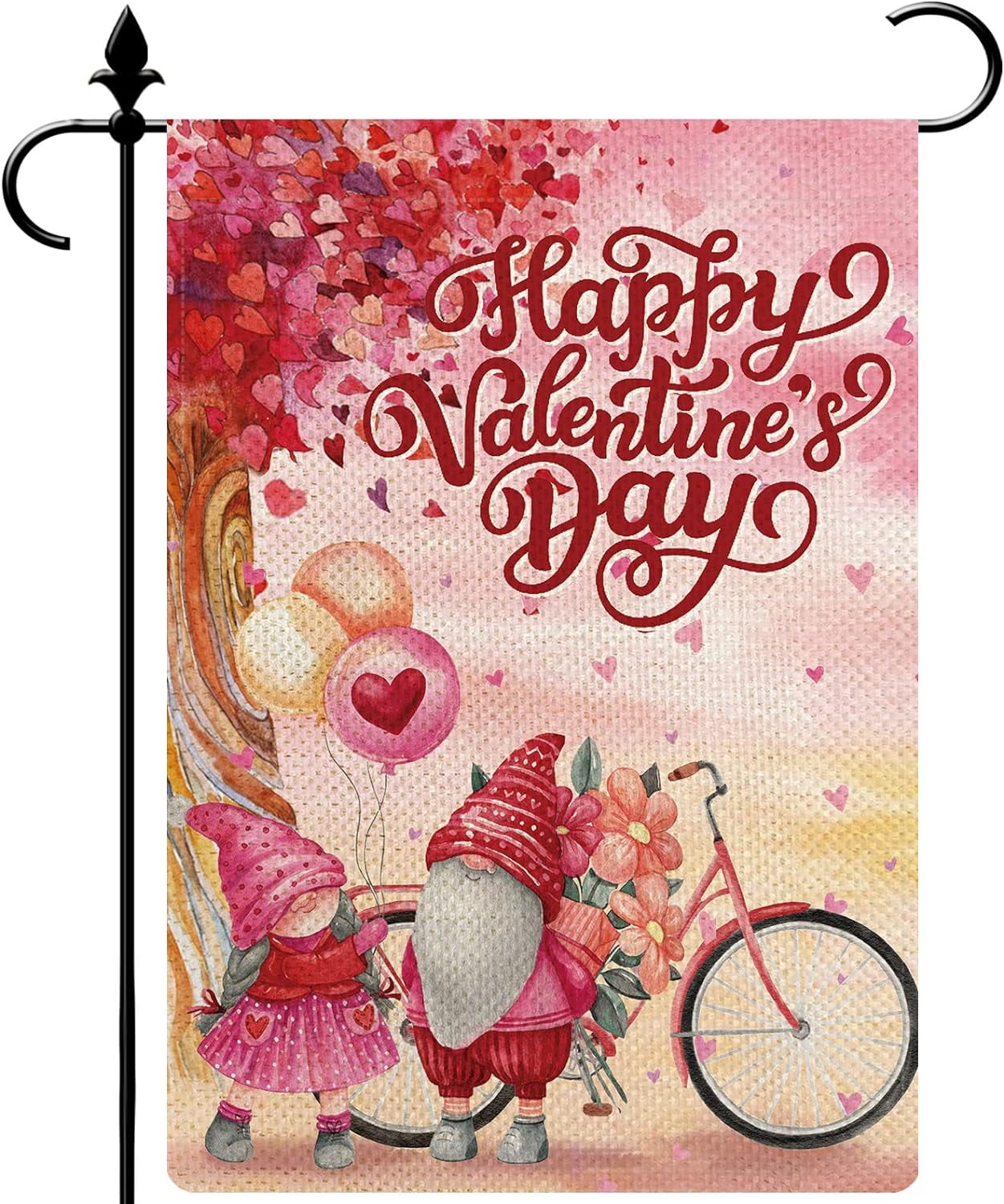 Rdsfhsp Happy Valentine's Day Garden Flag 12x18 Double Sided Linen ...