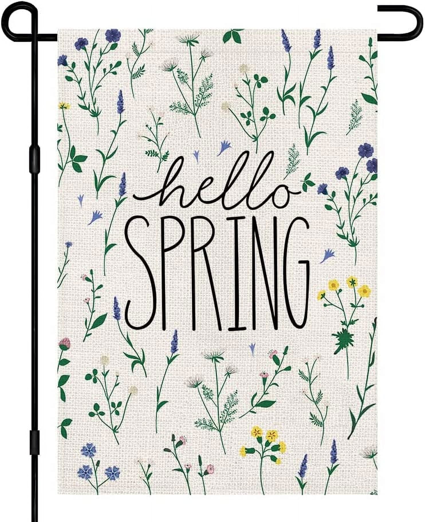 Hello Spring Tulip Lavender Garden Flag 12 x 18 Inch Double Sided ...