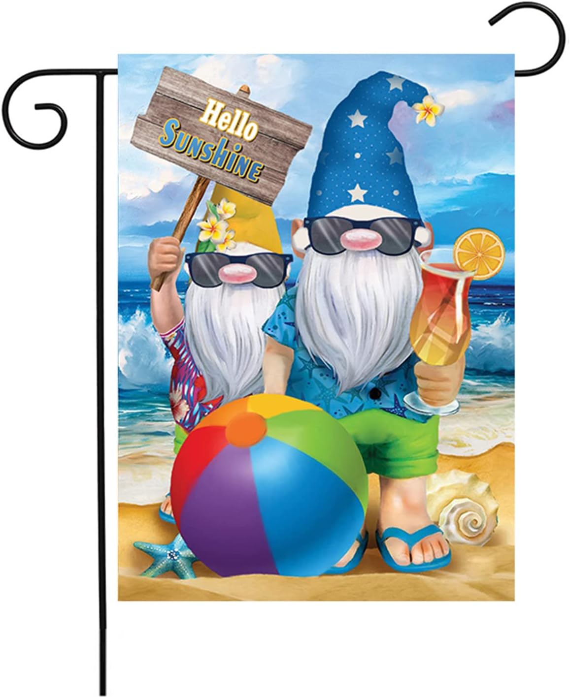 Rdsfhsp Hello Sunshine Summer Gnome Garden Flag Seasonal Linen Small ...