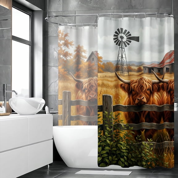 Funny Donkey Shower Curtain, Cute Farm Animal, Rustic Barn Wood ...