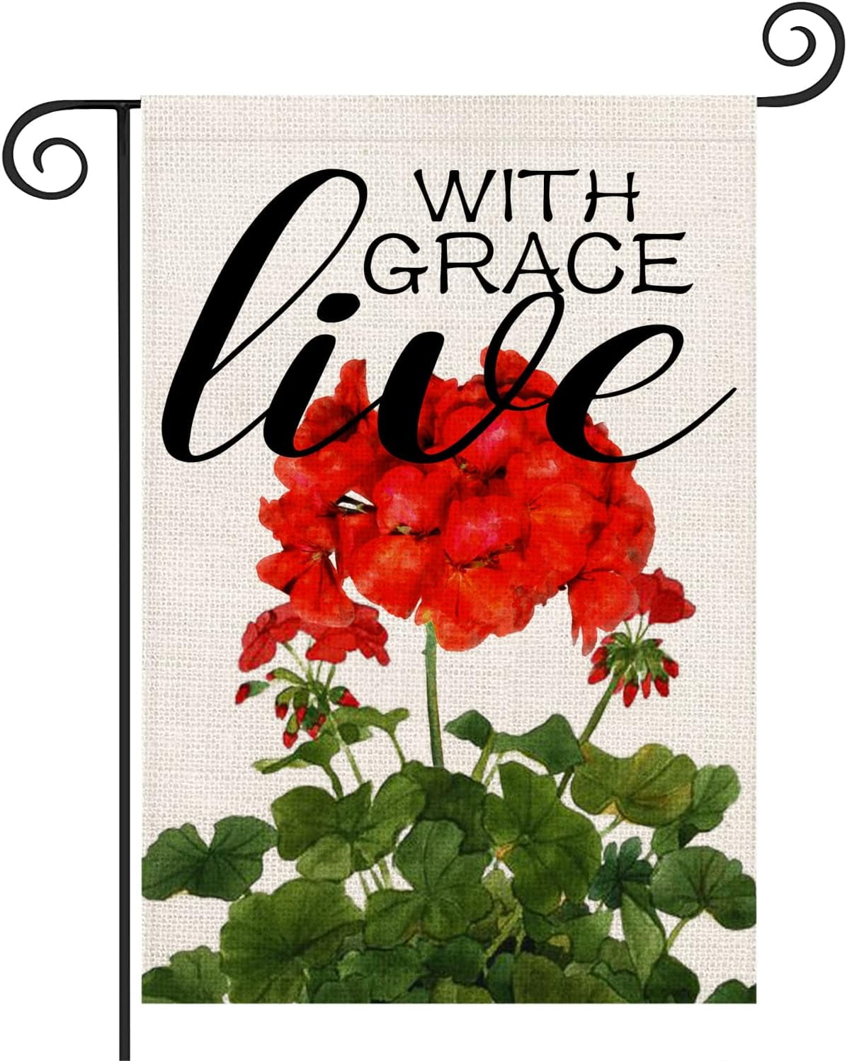 Rdsfhsp Home Garden Geranium Flowers Spring Flag 12x18 Inch Vertical ...