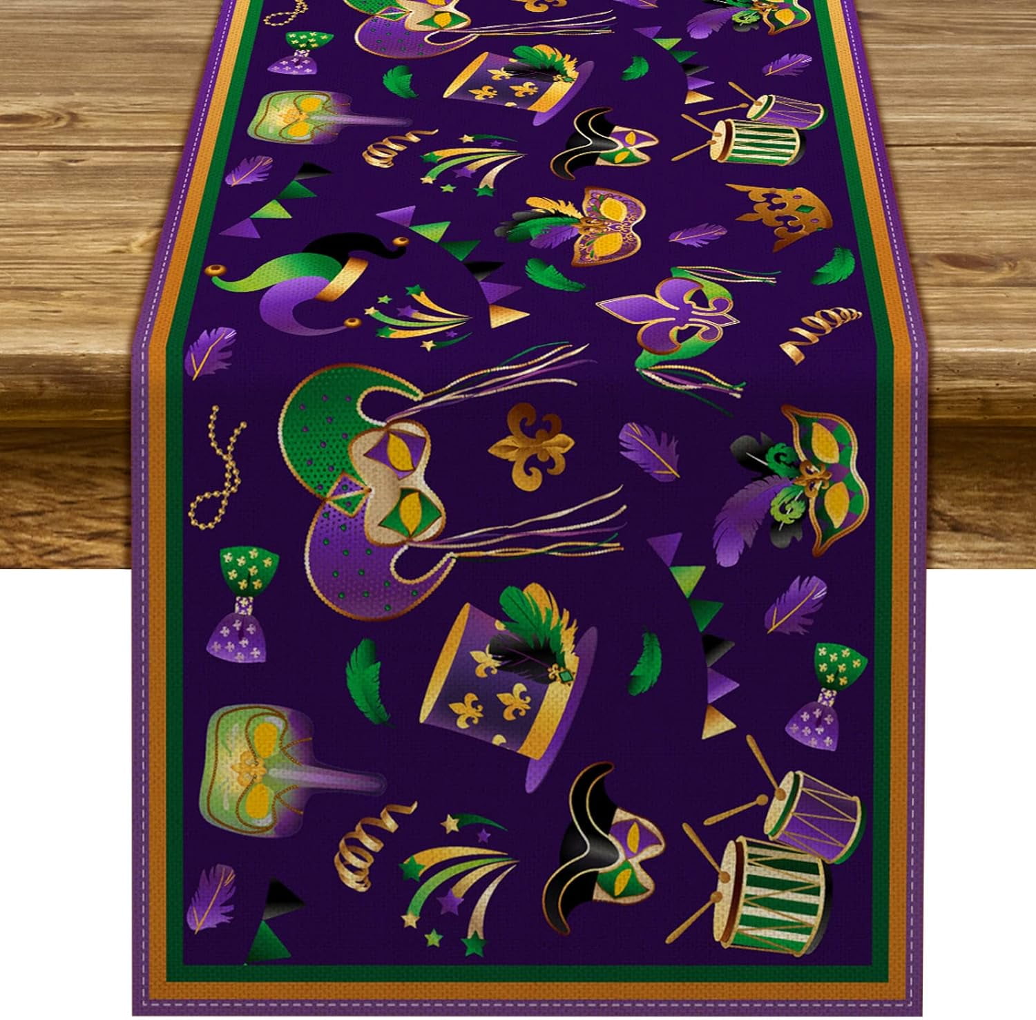 Rdsfhsp Mardi Gras Table Runner Carnival Mask Tablecloth New Orleans ...