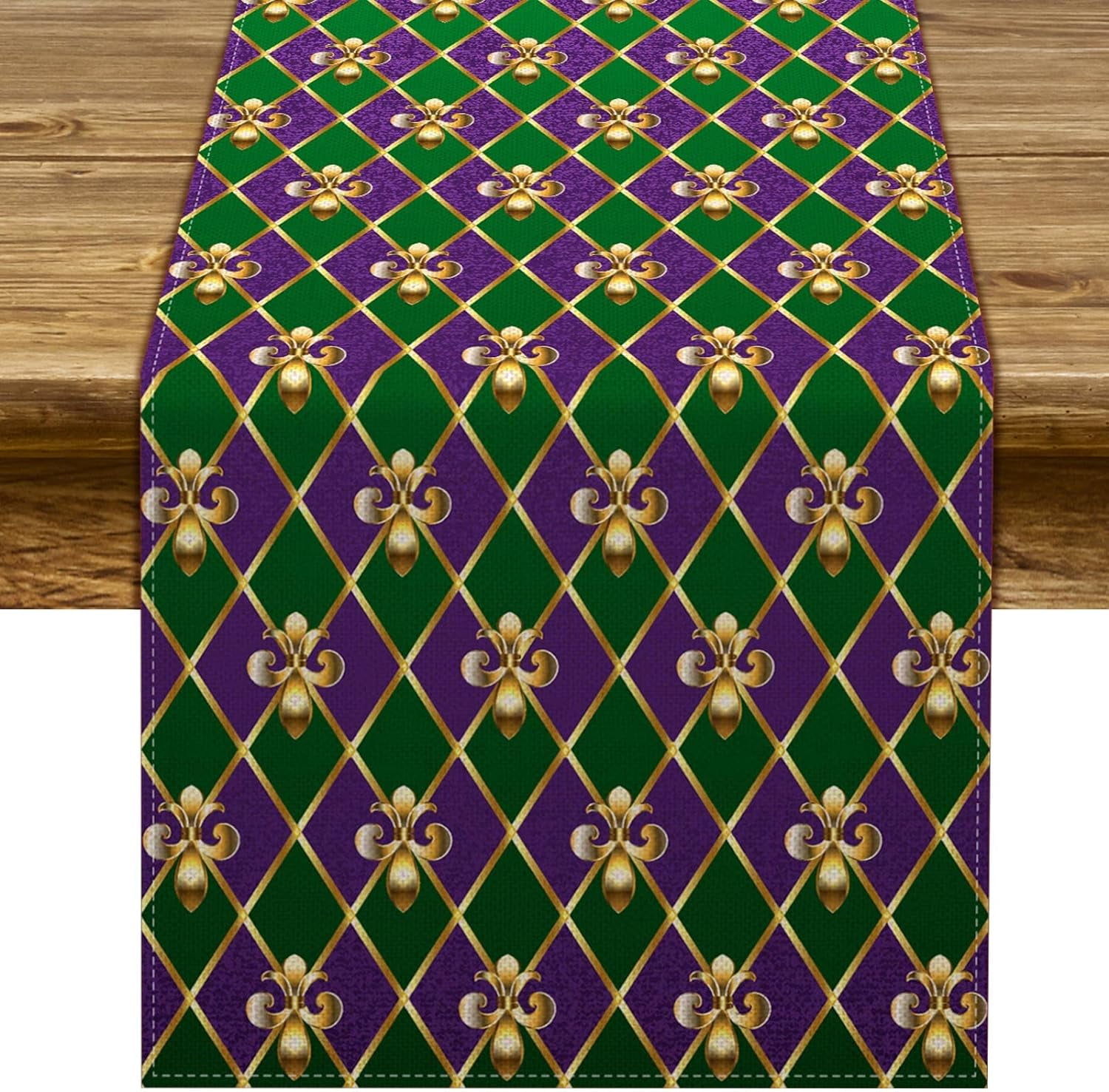 Rdsfhsp Mardi Gras Table Runner Carnival Masquerade New Orleans Holiday ...