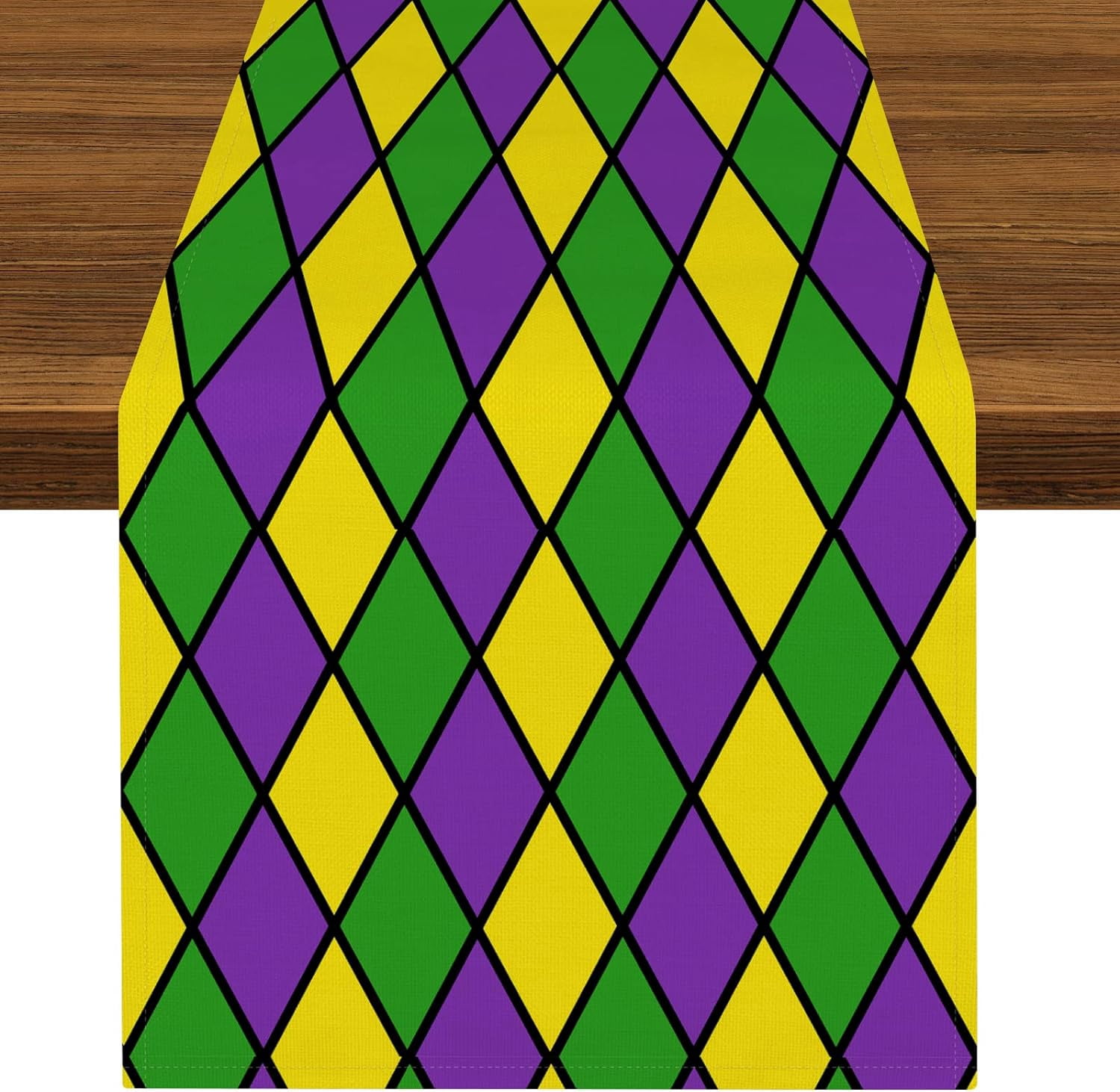 Rdsfhsp Mardi Gras Table Runner Carnival Purple Green Yellow Table ...