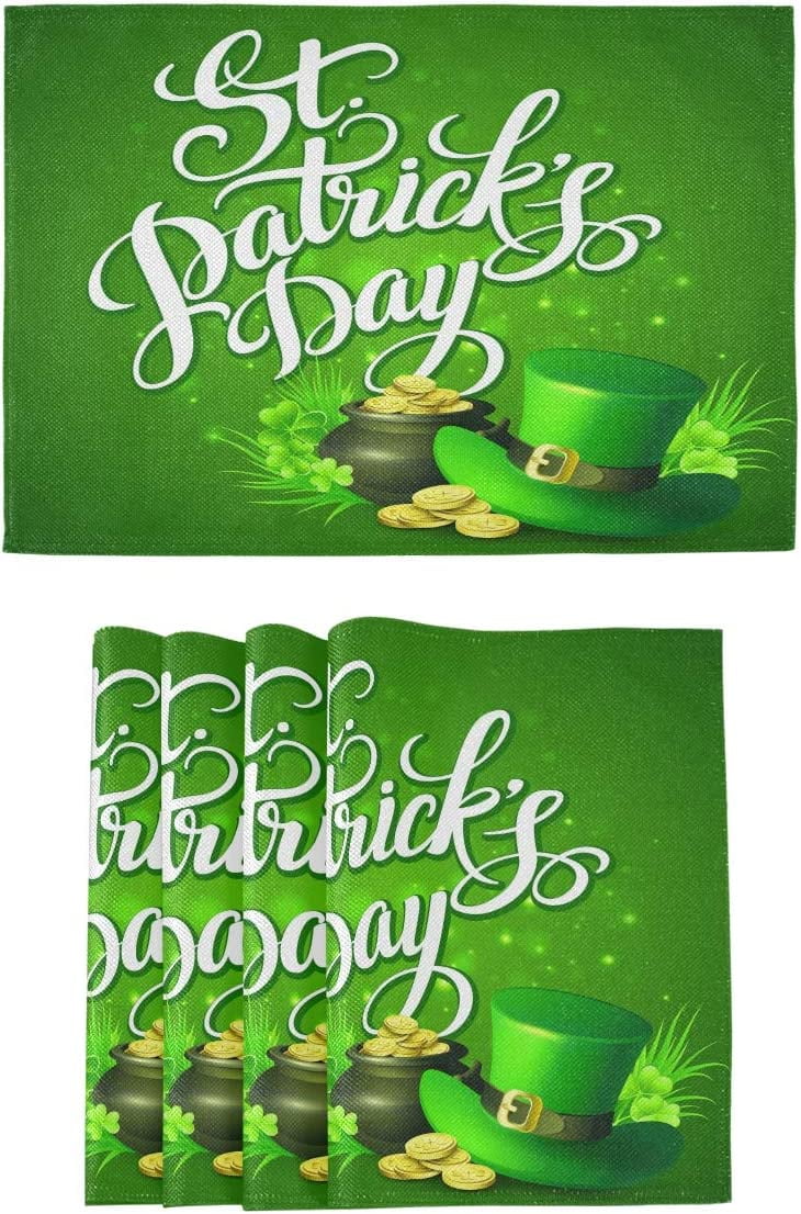 Rdsfhsp Saint Patrick's Day Shamrock Clovers Leprechaun Hat Gold Coin ...