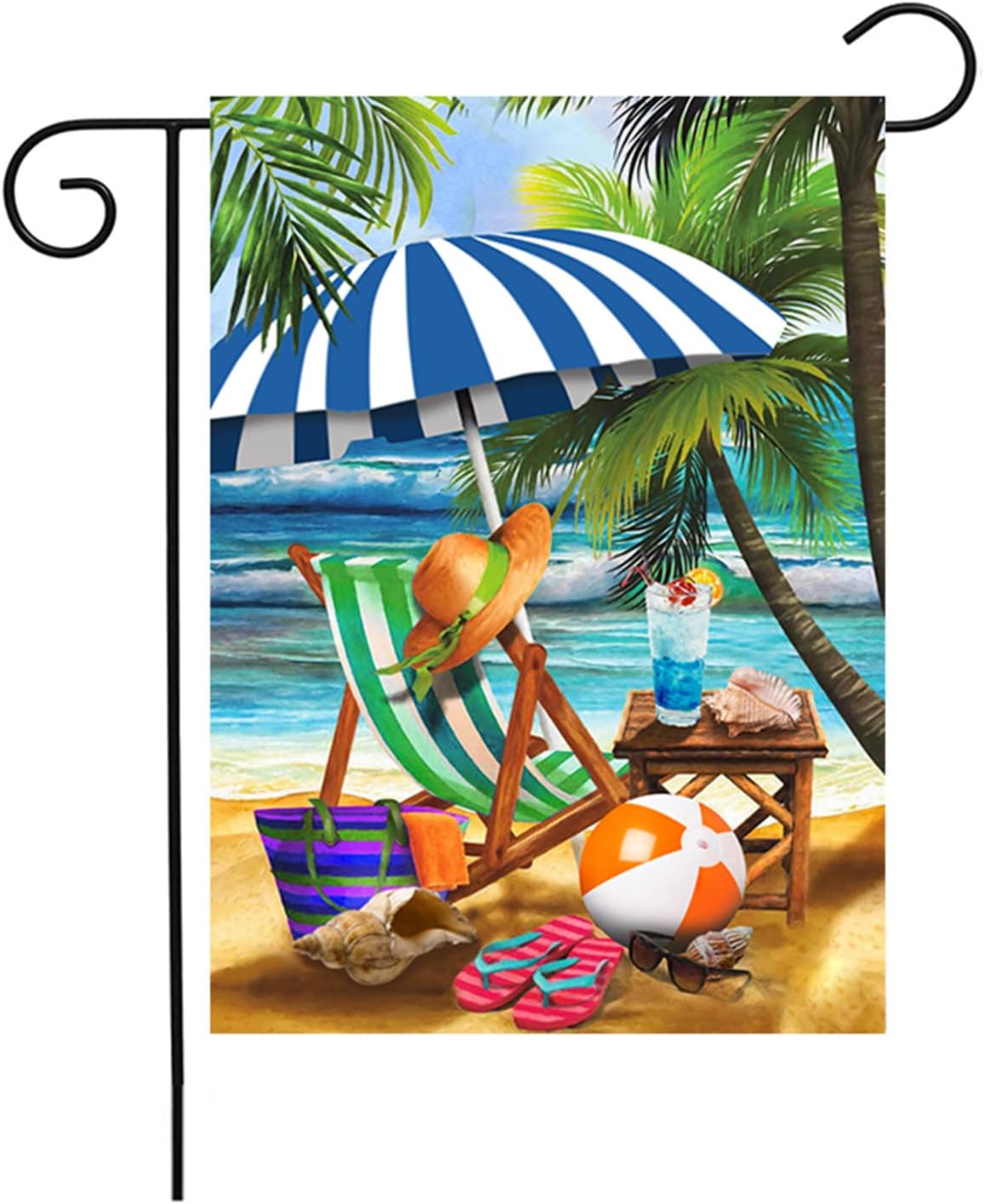 Rdsfhsp Summer Beach Garden Flag Seasonal Linen Small Vertical 12x18 ...