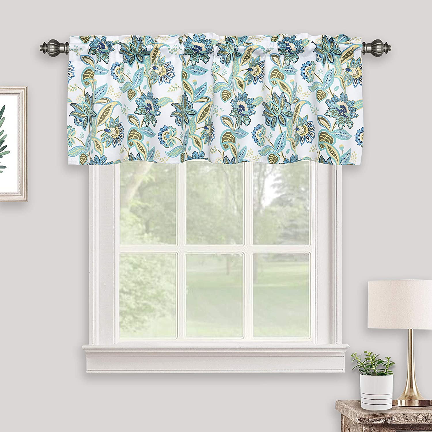 Rdsfhsp Summer Floral Valances for Windows, Multicolor Flower Rod ...