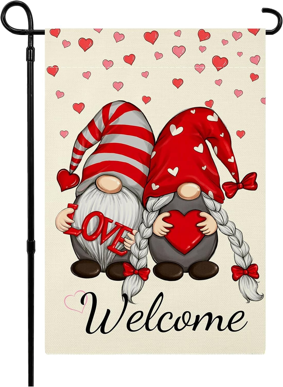 Rdsfhsp Valentines Day Garden Flag Double Sided, Love Gnomes Valentine ...