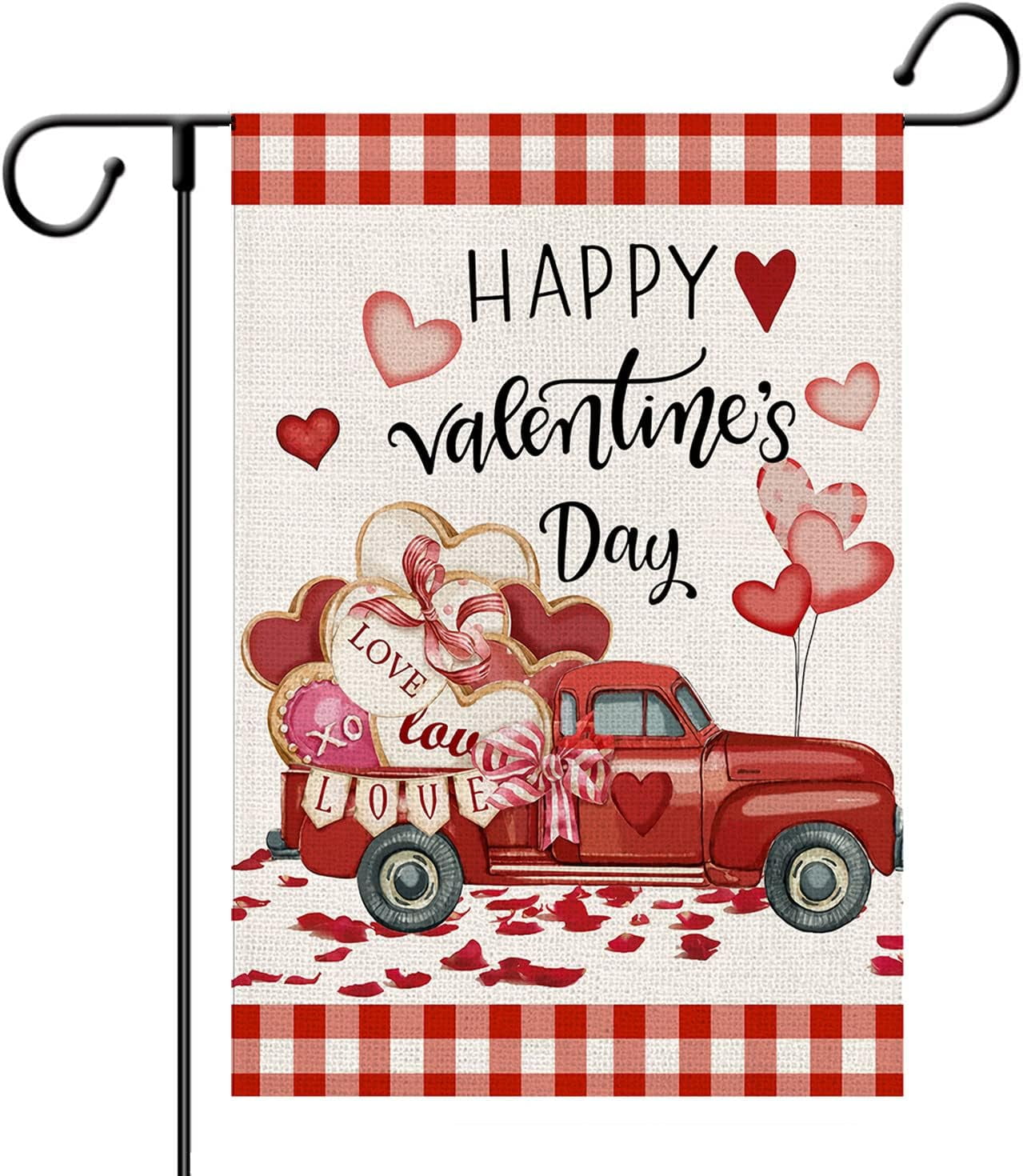 Rdsfhsp Valentines Day Garden Flag for Outside 12x18 Inch Double Sided ...
