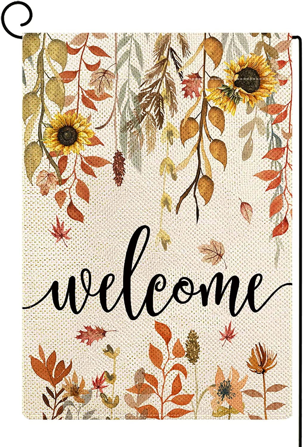 Rdsfhsp Welcome Fall Maple Leaves Garden Flag Vertical Double Sided ...