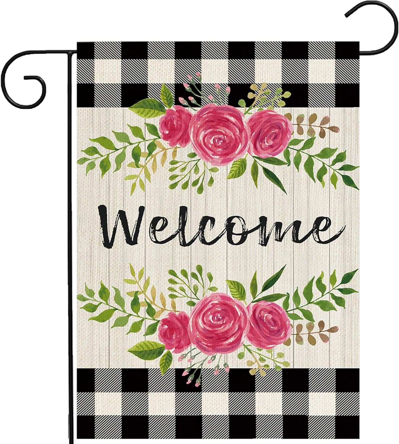 Rdsfhsp Welcome Spring Floral Garden Flag 12 x 18 Inch Double Sided ...