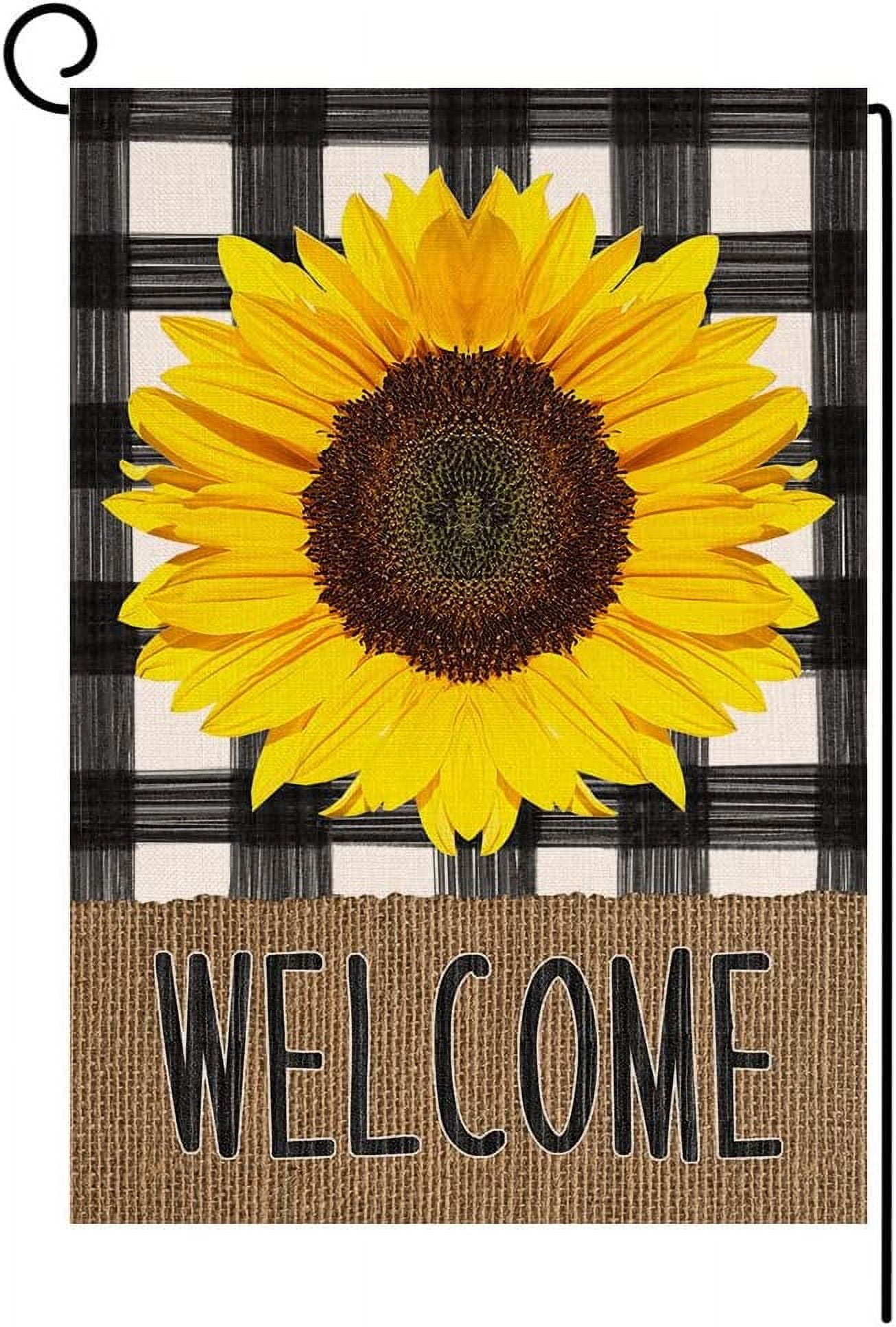 Rdsfhsp Welcome Spring Summer Buffalo Sunflower Garden Flag 12x18 for ...