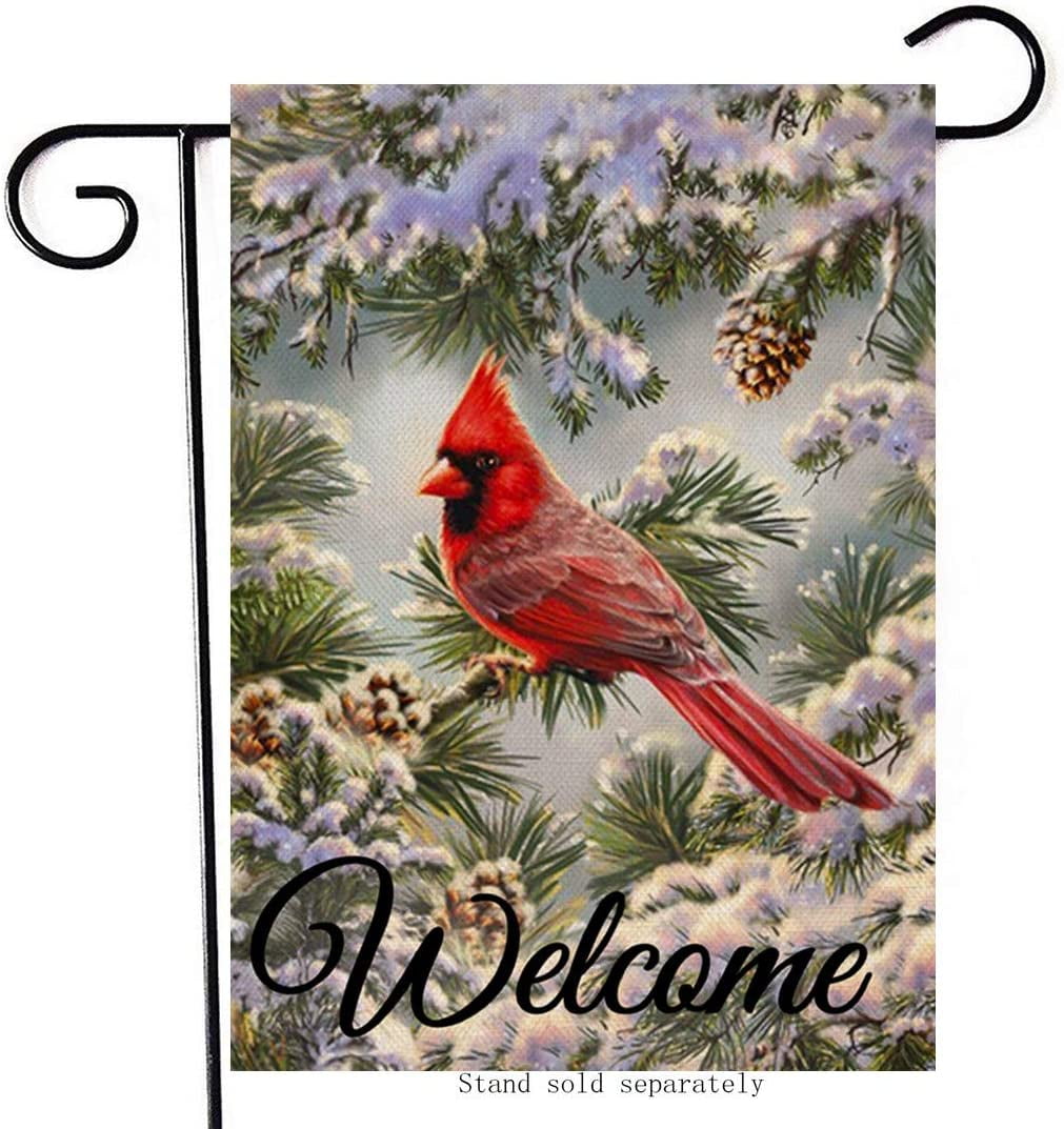 Rdsfhsp Welcome Winter Decorative Cardinal Small Garden Flag, Red Bird ...