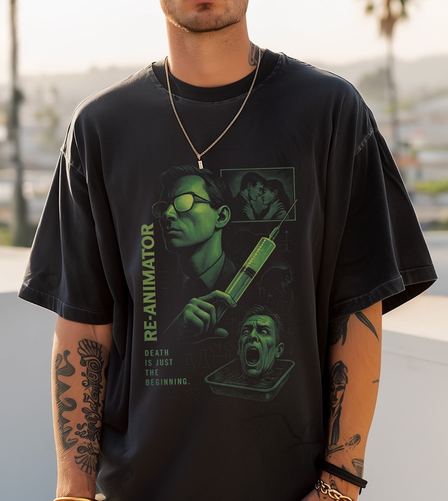 Re-Animator T-Shirt Graphic Tee, Cult Classic Horror Movie, Sci-Fi Gore ...