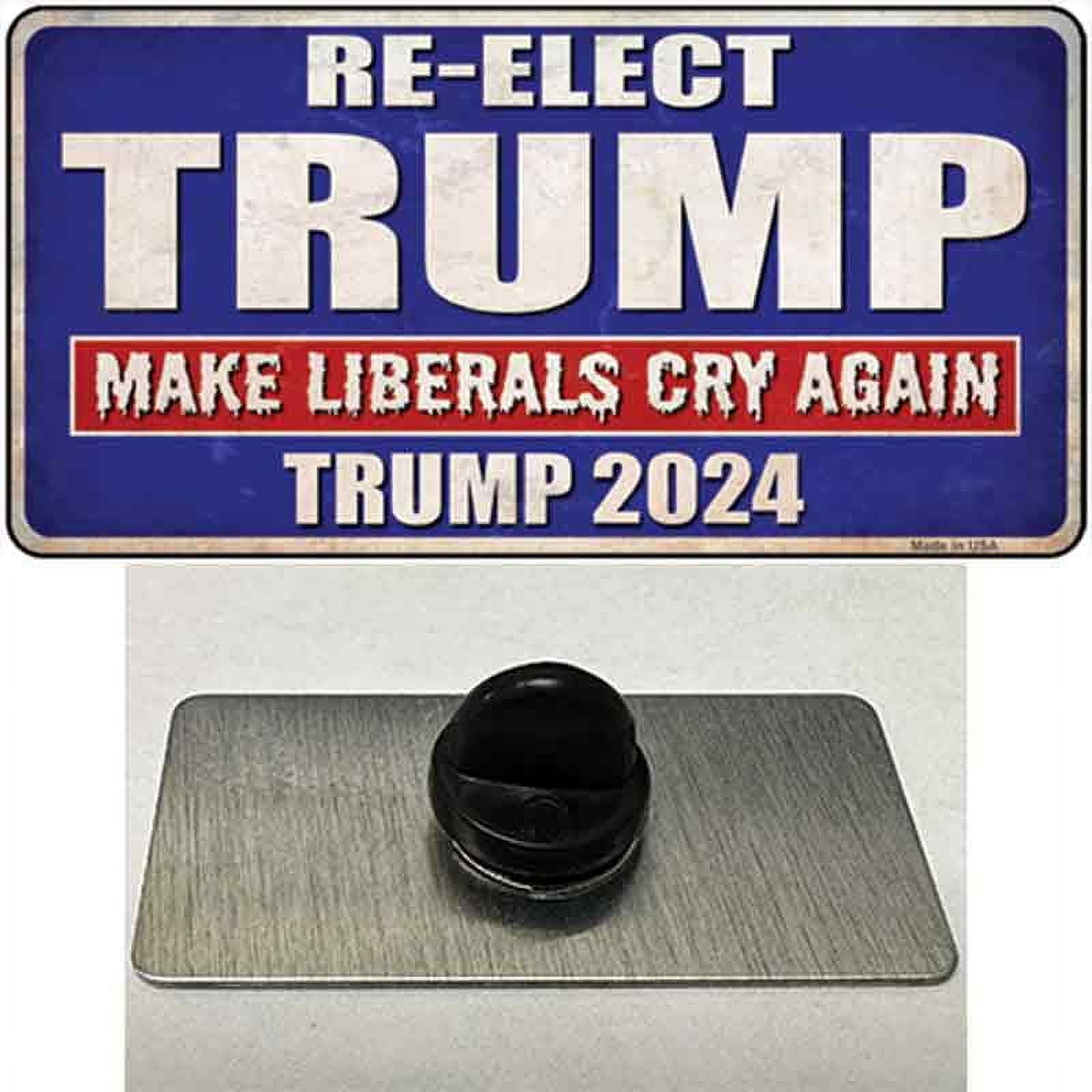 Re-Elect Trump 2024 Blue Novelty Metal Hat Pin 1.5" x 0.75" Hat Pin ...