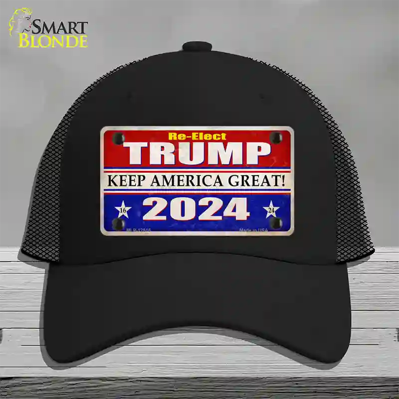 Re-Elect Trump 2024 Novelty License Plate Hat Mesh Black - Walmart.com