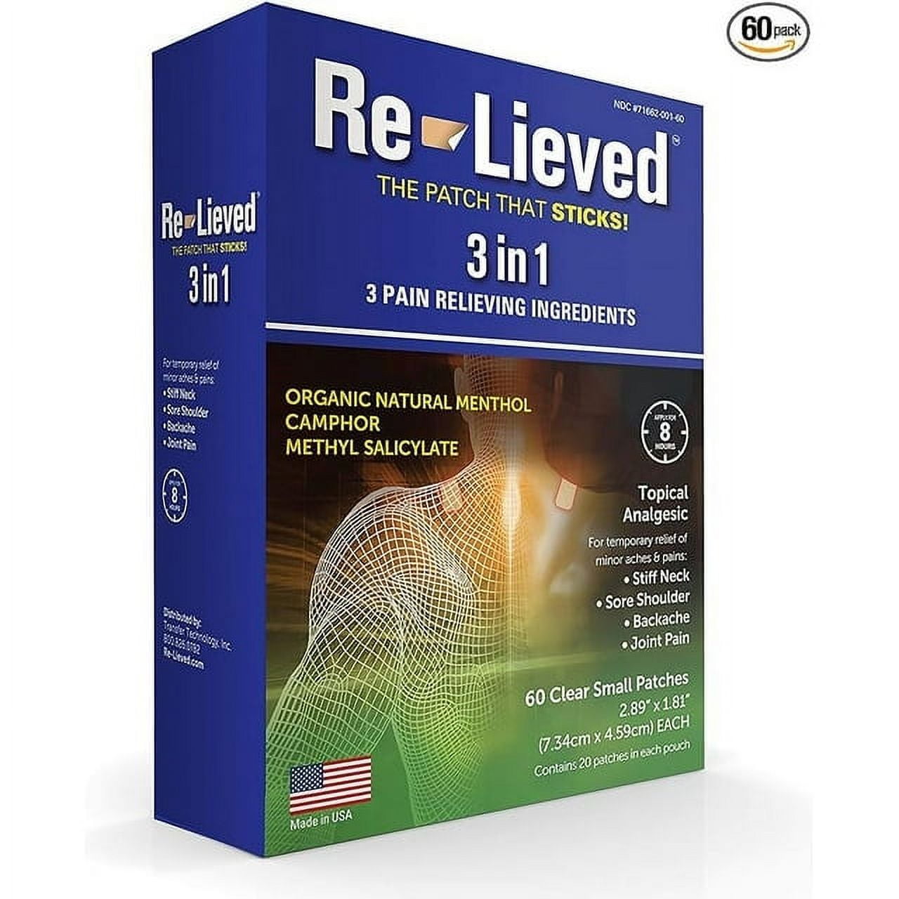 Re-Lieved Medicated Analgesic Pain Relief Patches - Organic Menthol ...