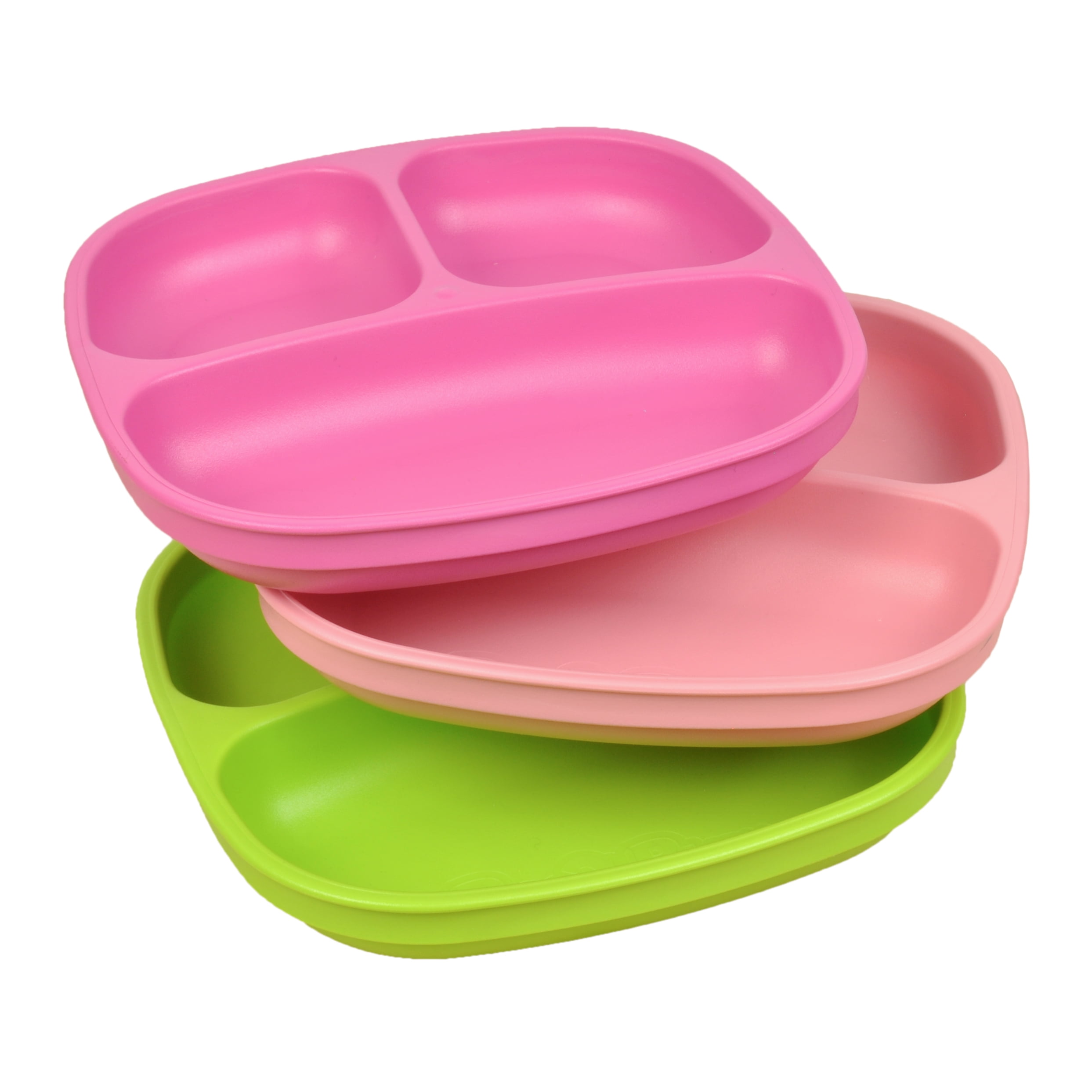 Re-Play Made in USA 3pk Toddler Feeding Divided Plates with Deep Sides ...