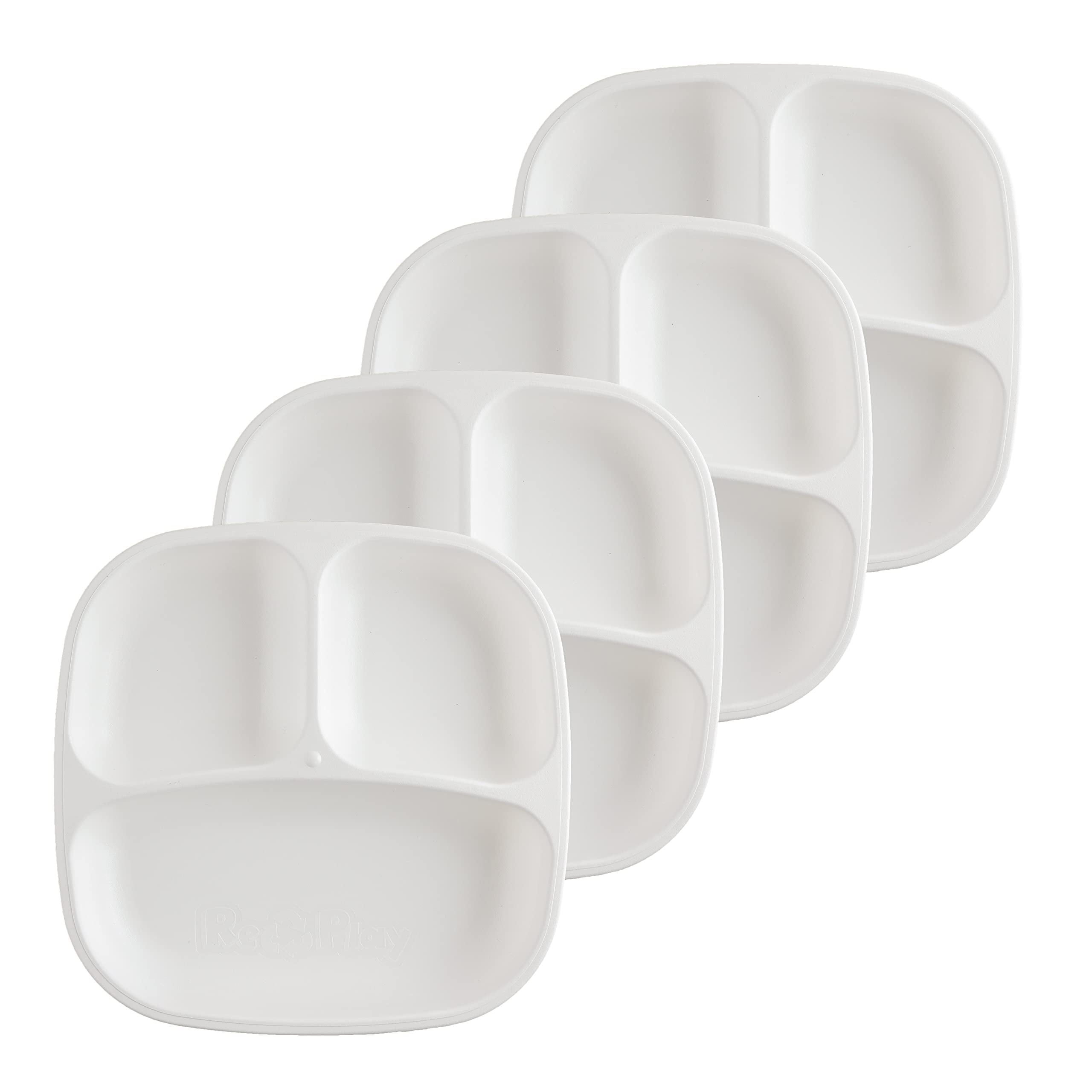 Re-Play Made in USA Deep Walled 3 Compartment Plates, Pack of 4 ...