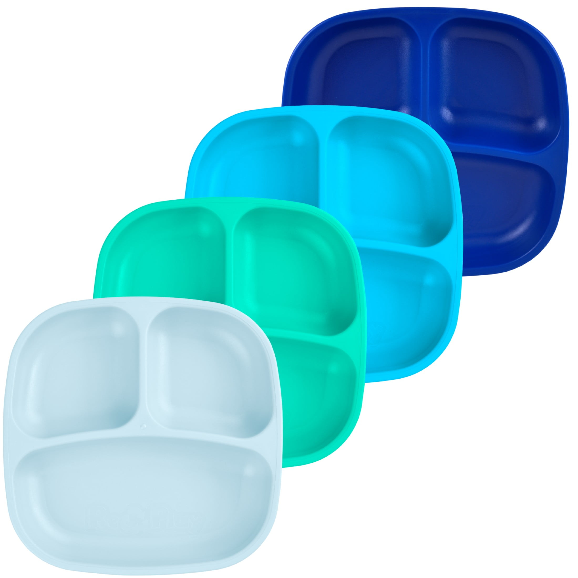 Re-Play Toddler Plates with Dividers - Deep-Walled 3 Compartments ...