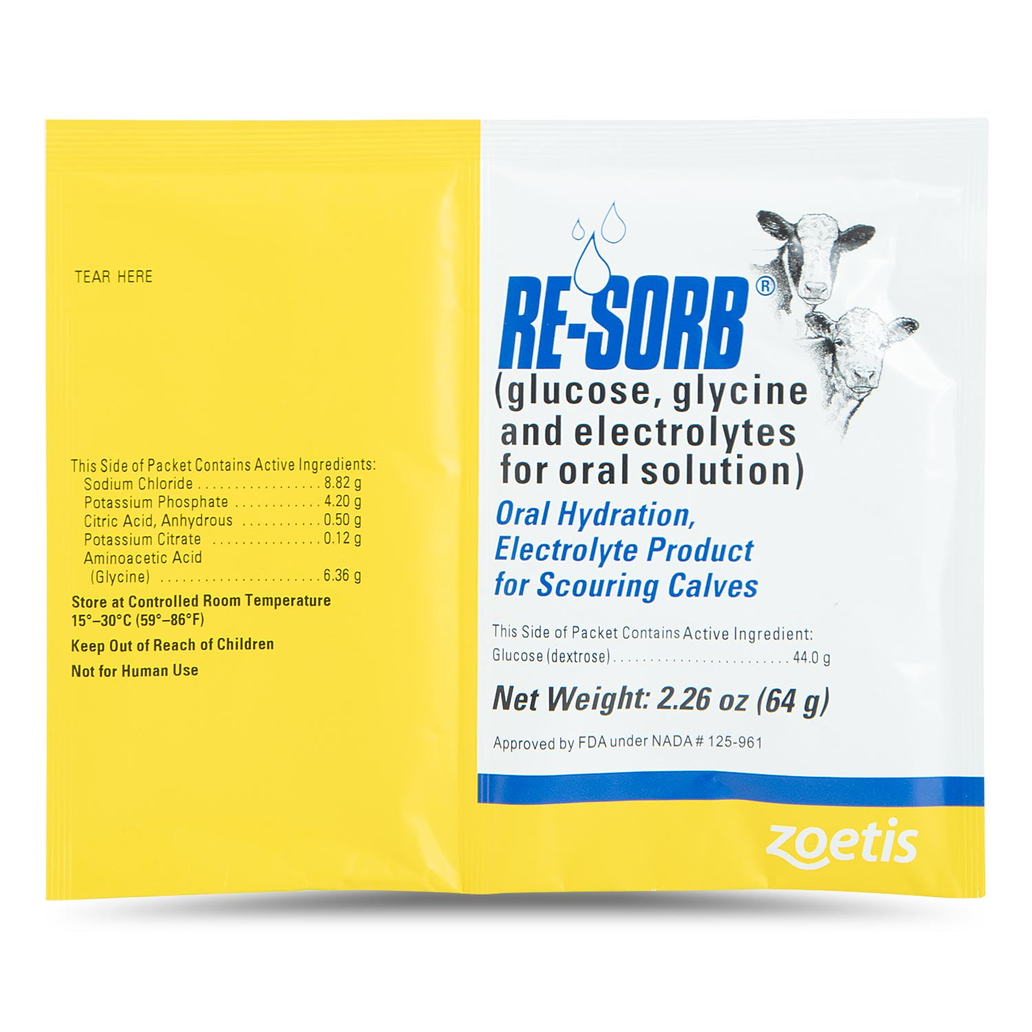 Pfizer Animal Health 8142 Resorb Electrolyte Packet, 64g - Walmart.com