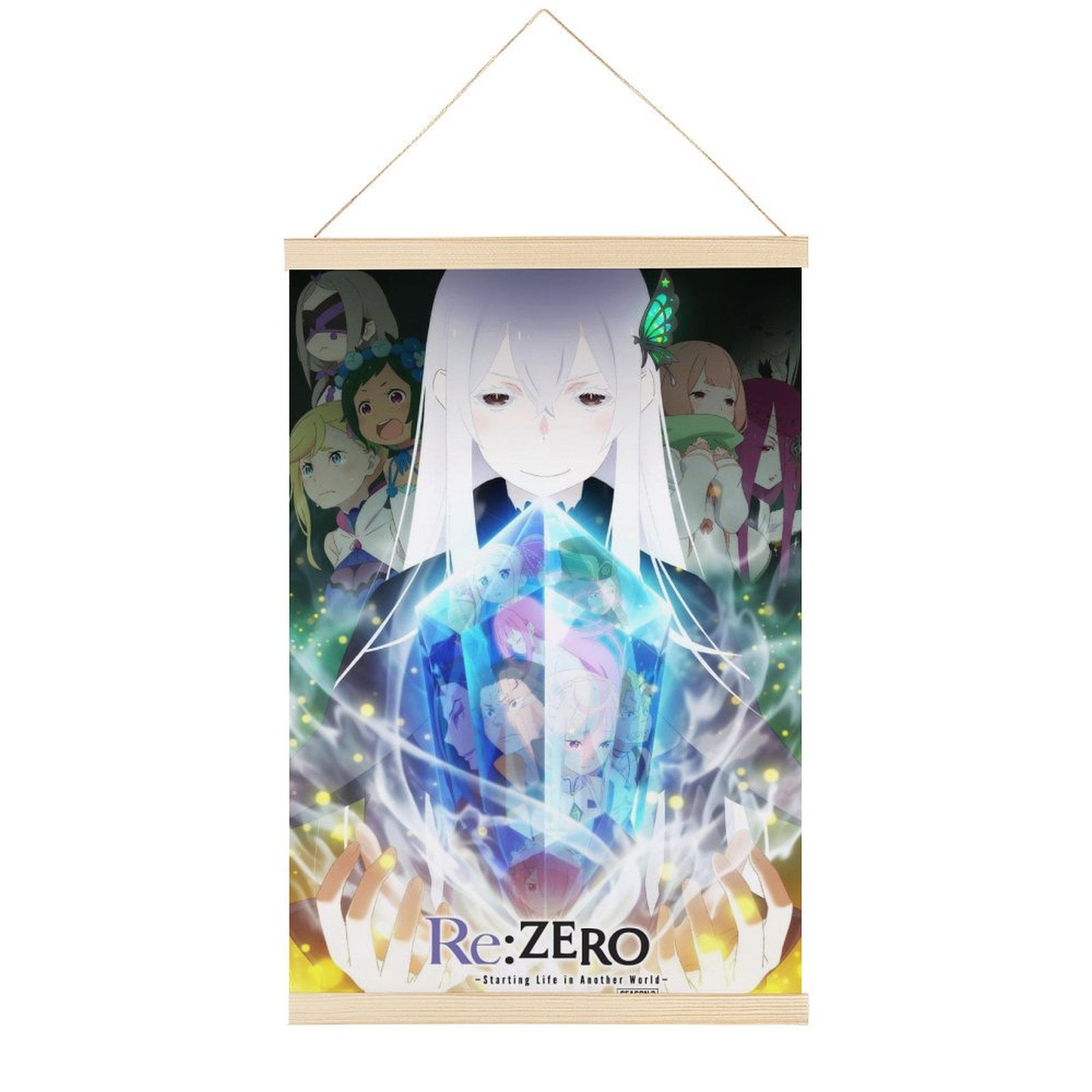 Re Zero Poster Hanger Art, Japanese Anime Scroll Poster, Wood Magnet ...